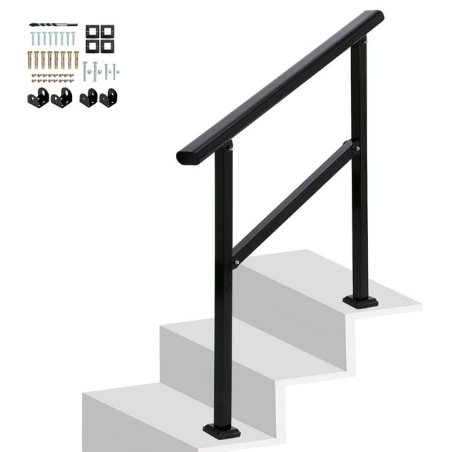 Handrails Fits 1 to 5 Steps,Adjustable Height Stair Handrail,Integrated ...