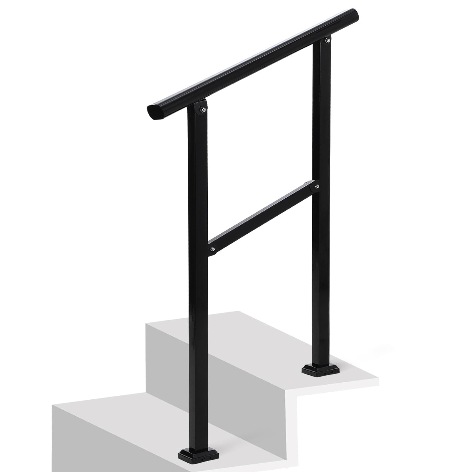 Handrails Fits 1 to 4 Steps,AdjustableStair Handrail 51"X 38 ...