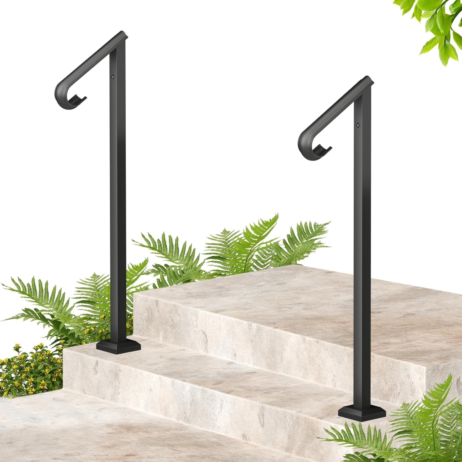 Handrails for Outdoor Steps, 1 Step Stair Railing Installation Kit ...