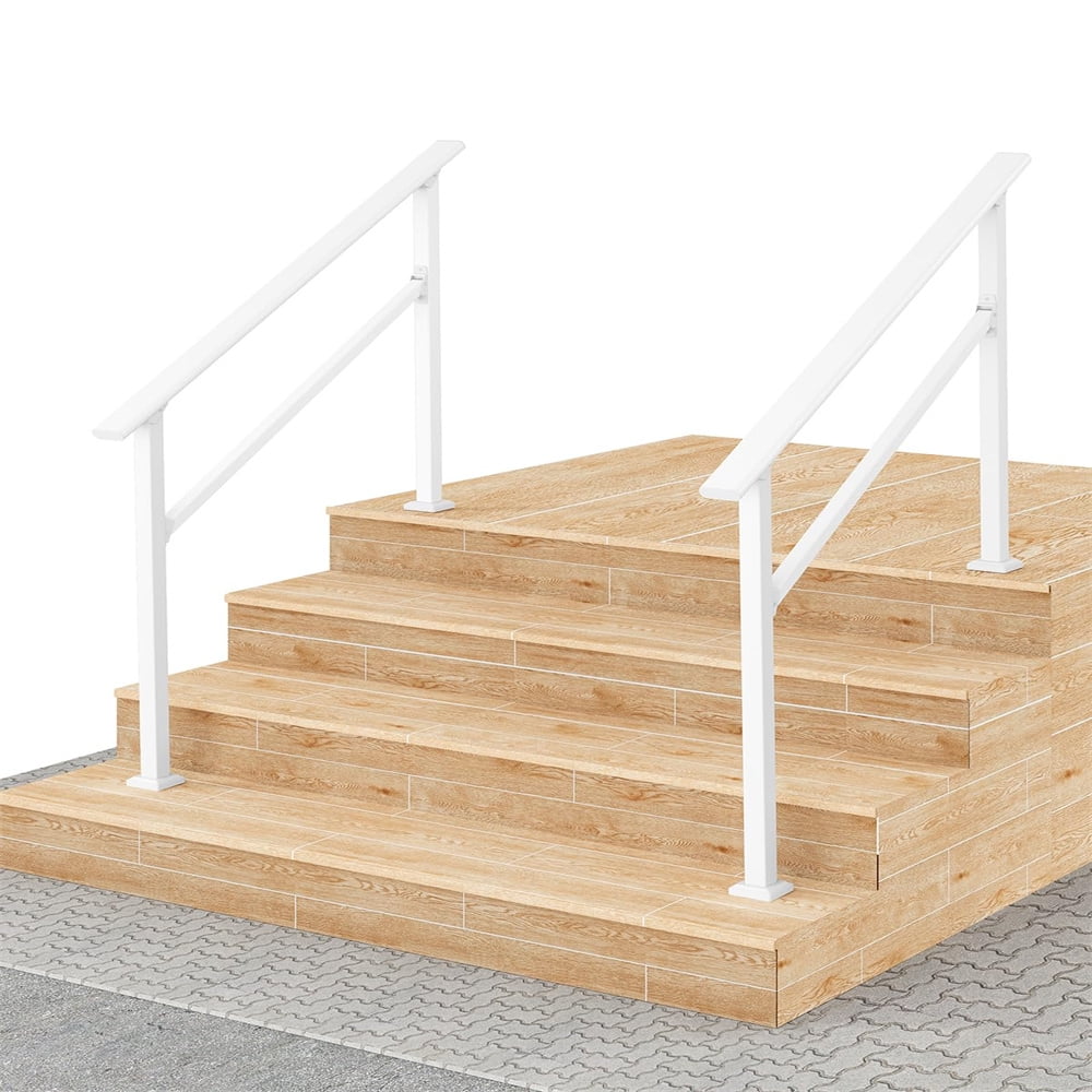 Handrails for Outdoor Steps, 2 Step - Aluminum & Wrought Iron Stair ...