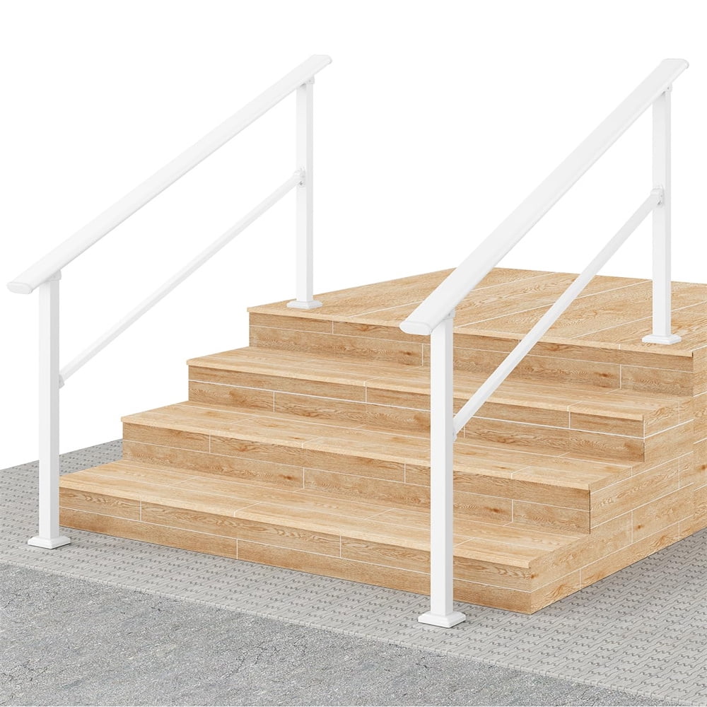 Handrails for Outdoor Steps, 2 Step - Aluminum & Wrought Iron Stair ...