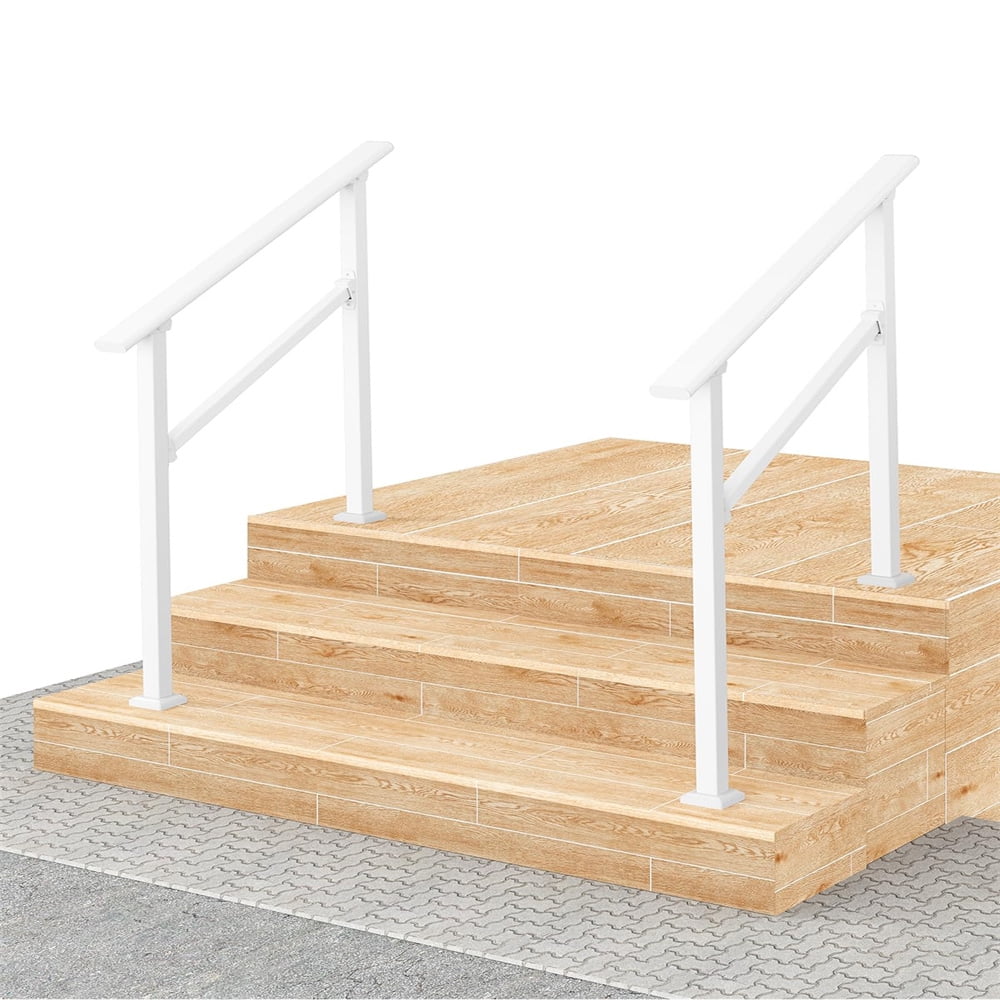 Handrails for Outdoor Steps, 2 Step - Aluminum & Wrought Iron Stair ...