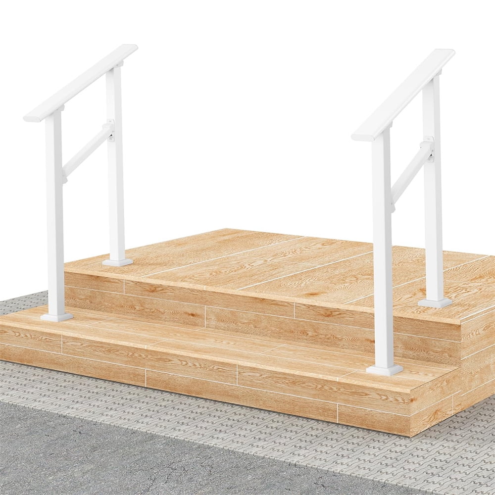 Handrails for Outdoor Steps, 2 Step - Aluminum & Wrought Iron Stair ...