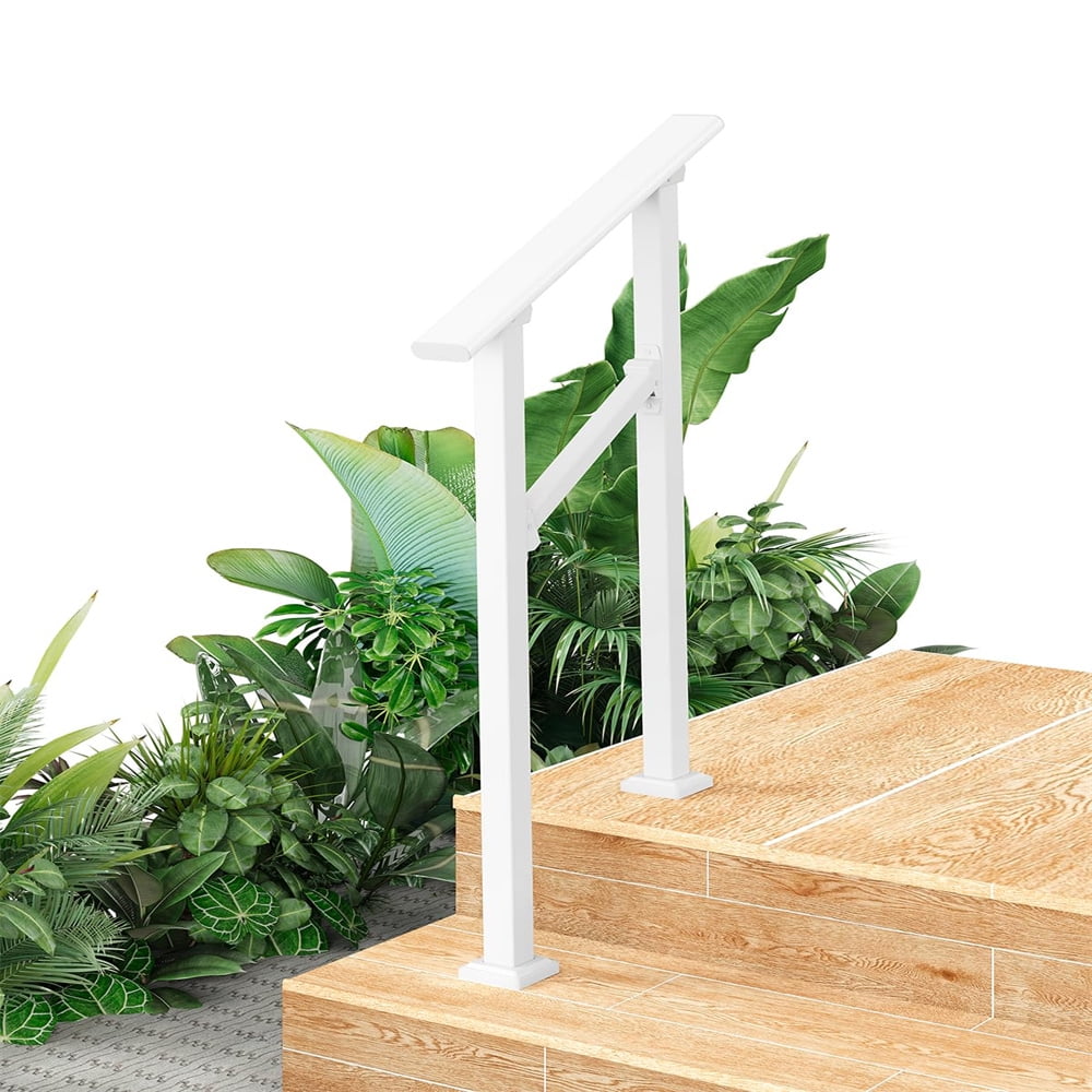 Handrails for Outdoor Steps, 2 Step - Aluminum & Wrought Iron Stair ...