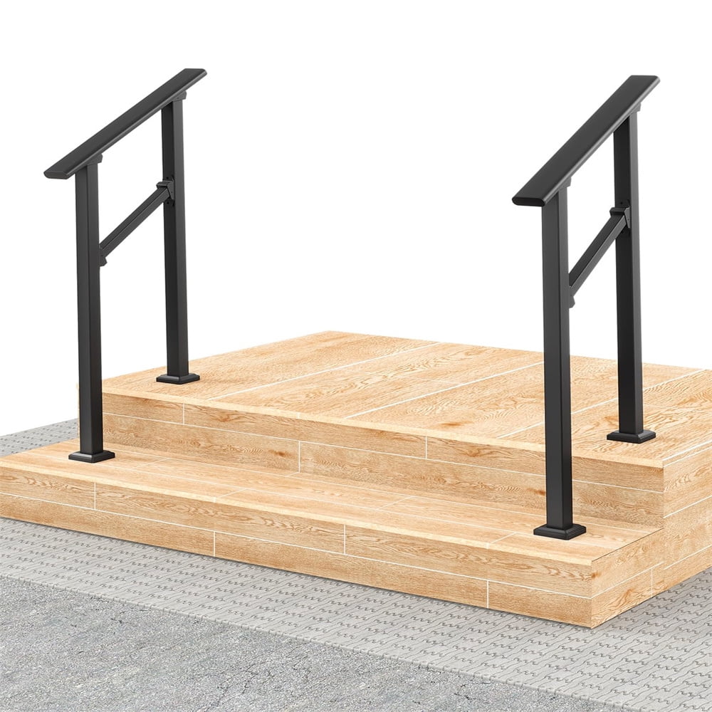 Handrails for Outdoor Steps, 2 Step - Aluminum & Wrought Iron Stair ...