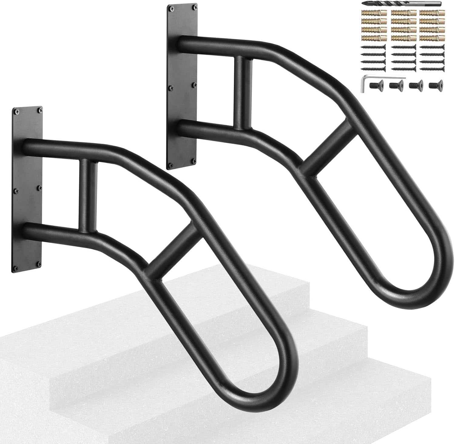 Handrails for Outdoor Steps, 29" Length Wall Mount Safety Railings for ...