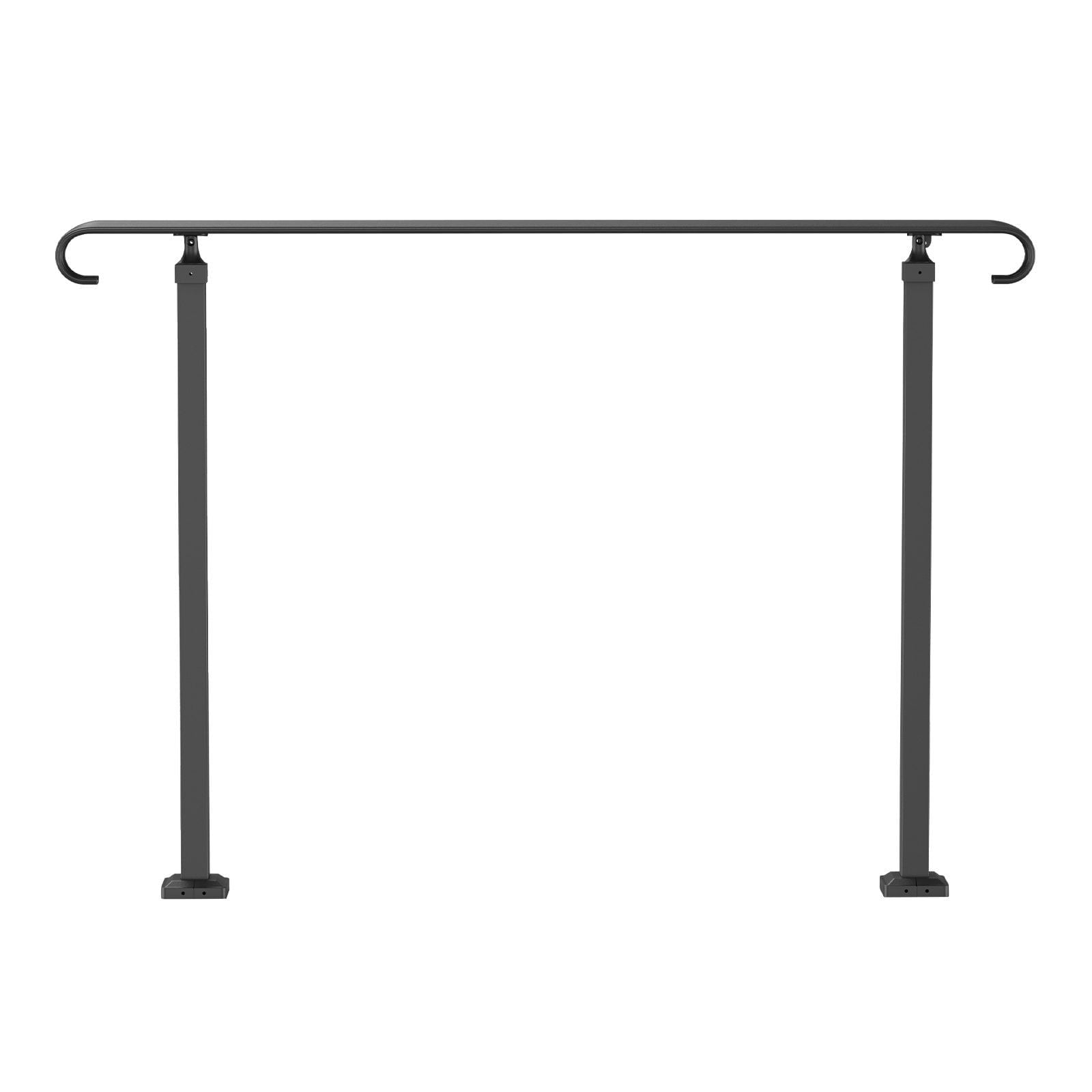 Dranite Handrails for Outdoor Steps, 3-5 Step Wrought Iron Stair ...