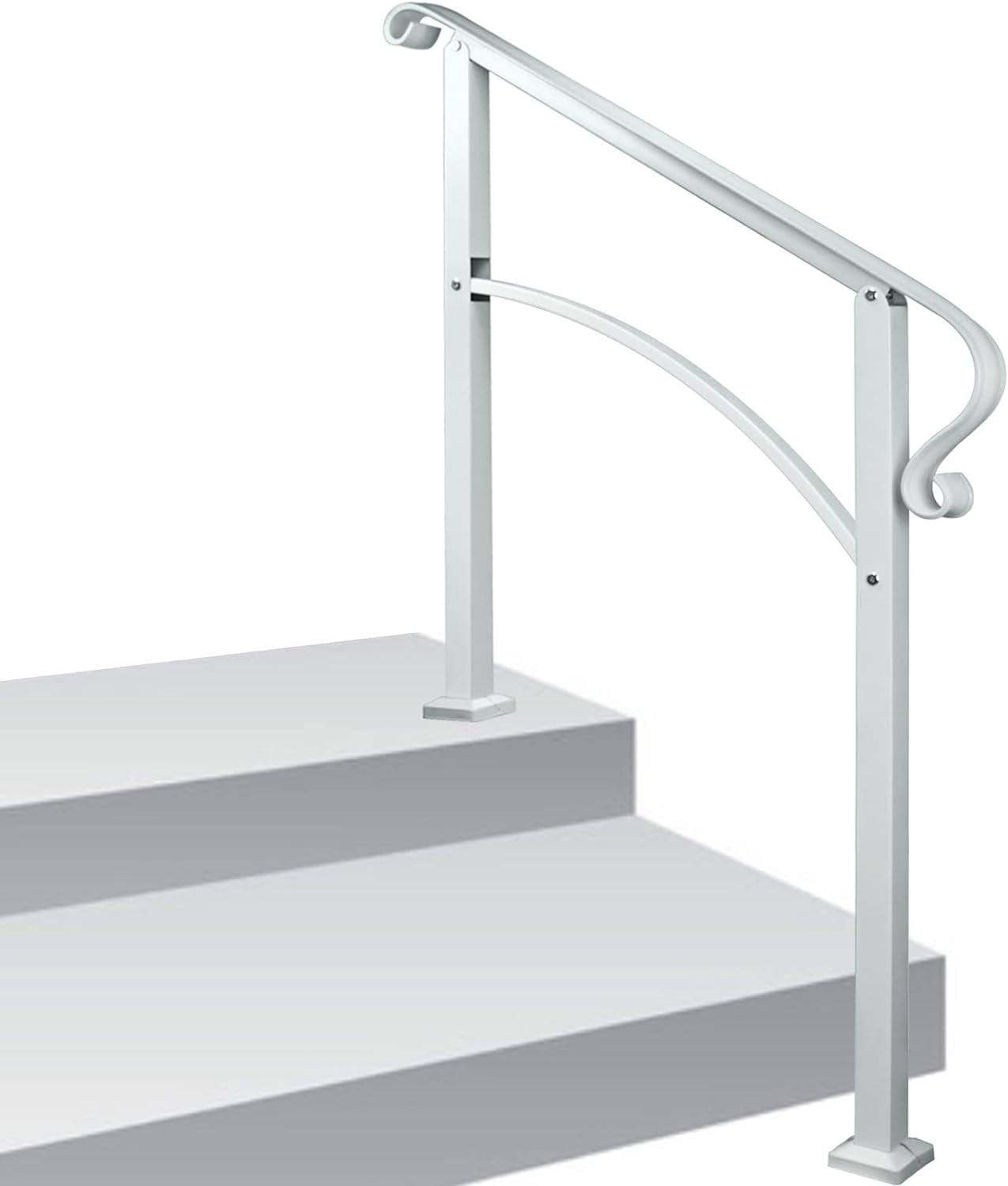 Handrails for Outdoor Steps, Adjustable Stair Railing Outdoor 3 Steps ...