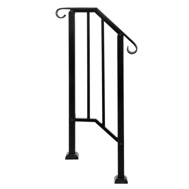 Handrails for Outdoor Steps, Outdoor Stair Railing 1 Steps Wrought Iron ...