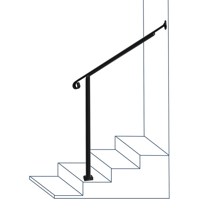 Handrails for Outdoor Steps Suitable for 1 to 5 Steps- Wrought Iron ...