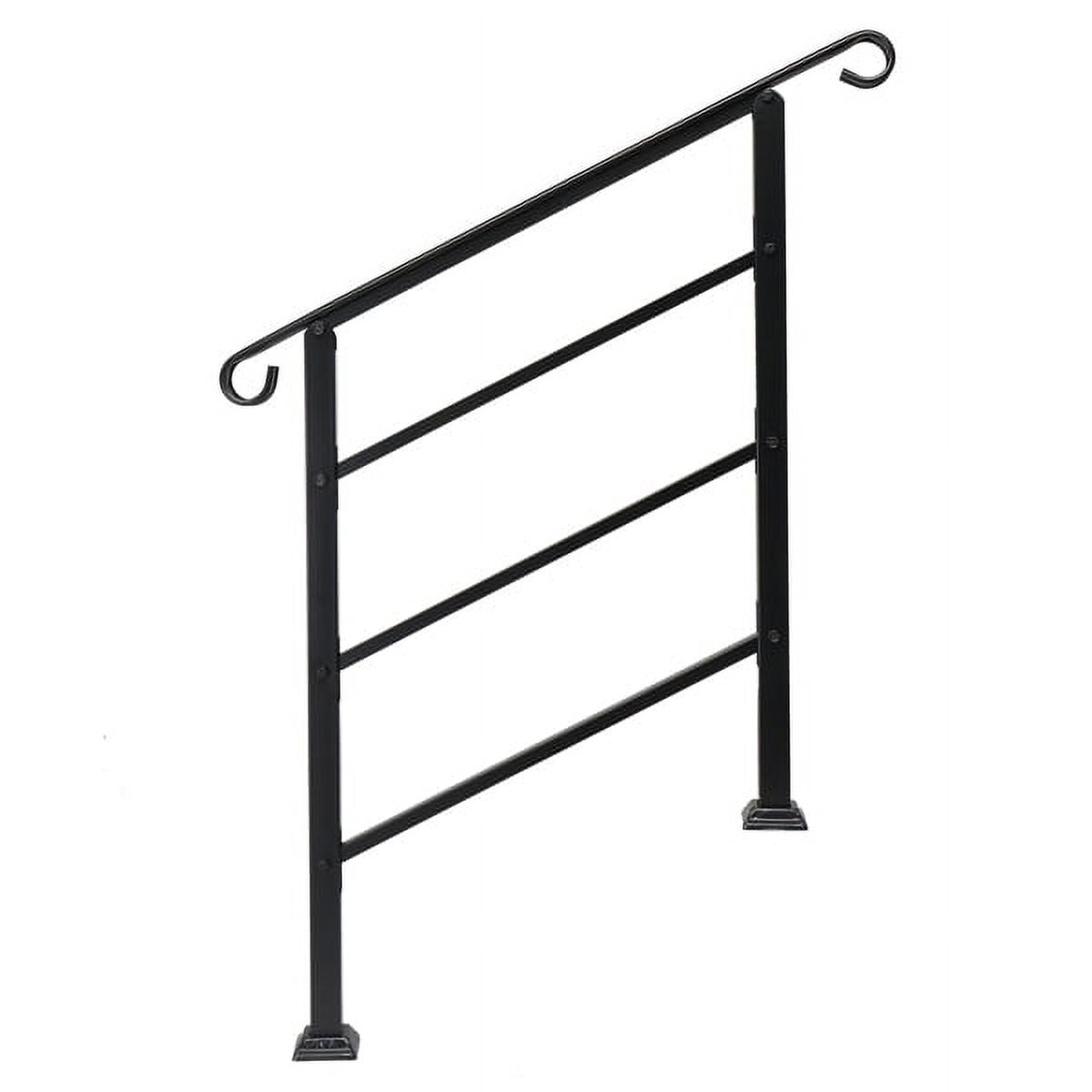 Handrails for Outdoor Steps, Wrought Iron Handrail Fits 1 or 3 Steps ...