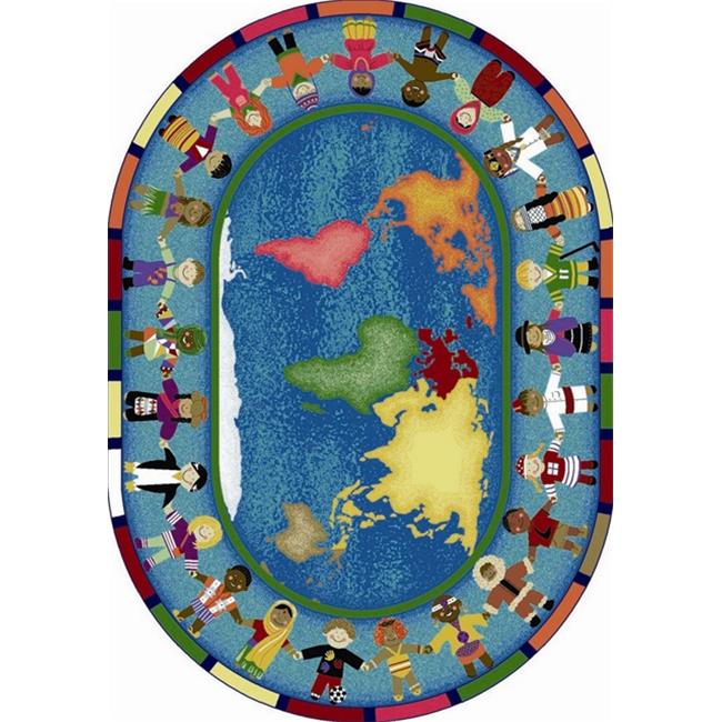 Hands Around the World 7 ft.8 in. x 10 ft.9 in. Oval WearOn Nylon ...