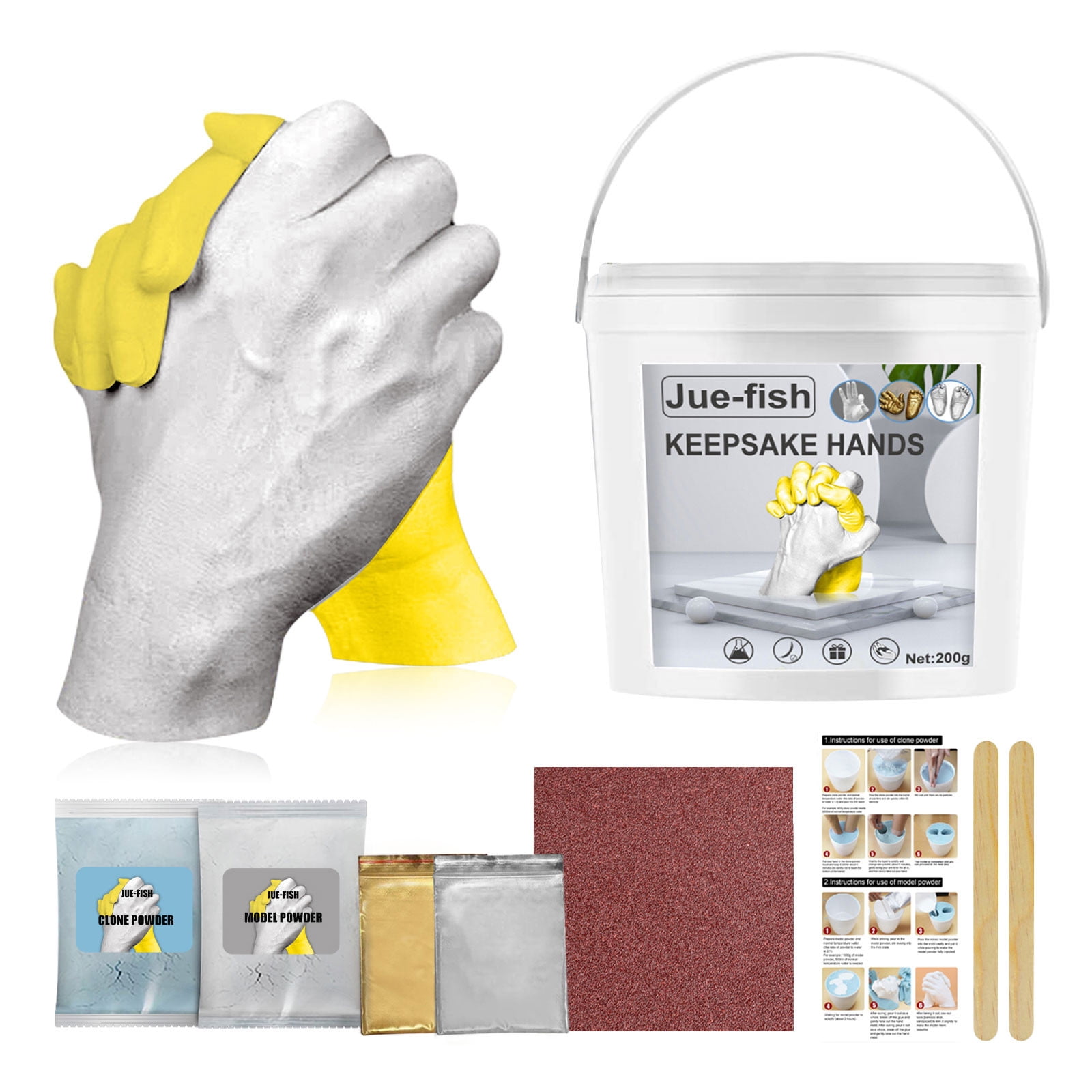 Hands Casting Kit, DIY Plaster Statue Molding Kit & Hand Casting Kits ...