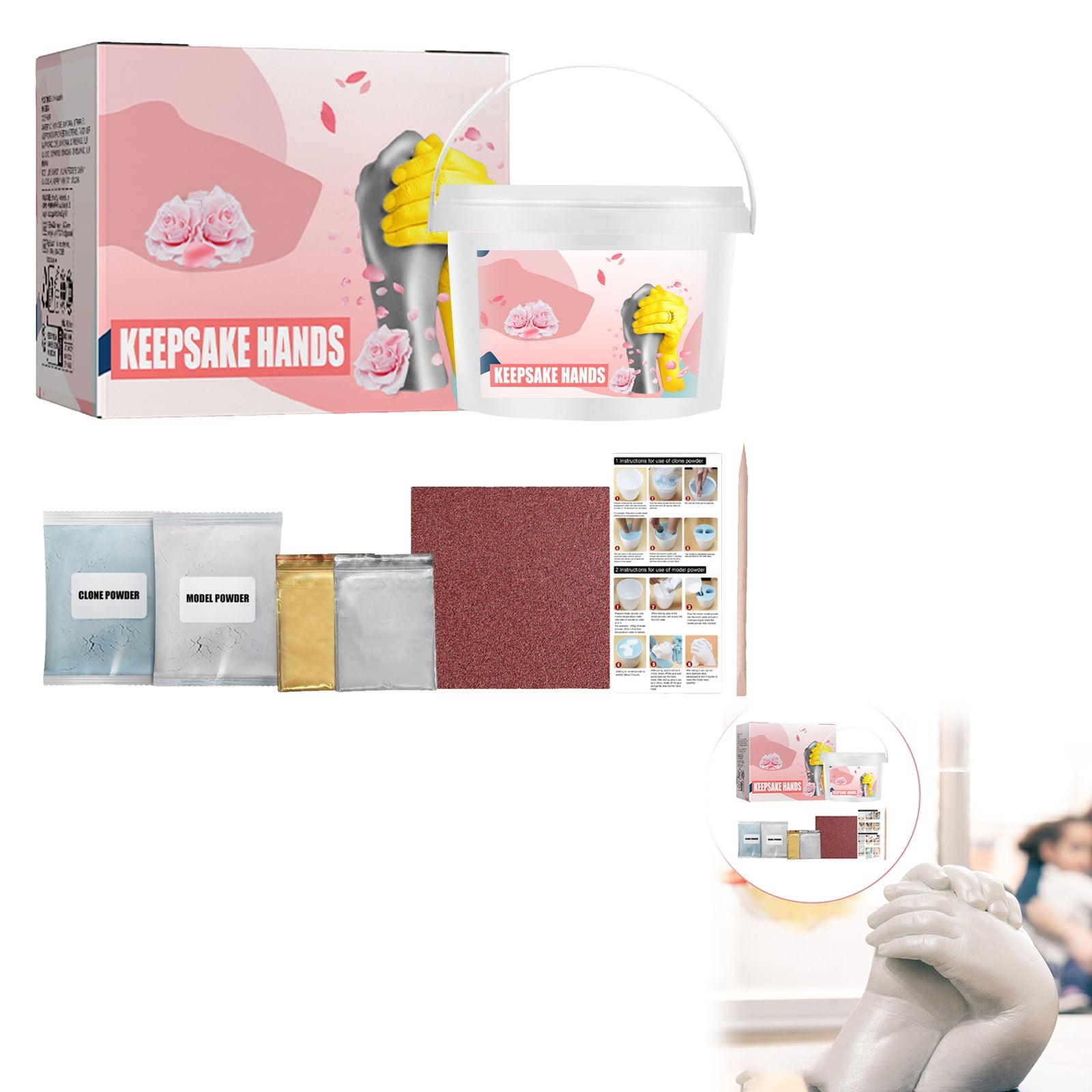 Hands Casting Kit DIY Plaster Statue Molding Kit Hand Holding Craft ...