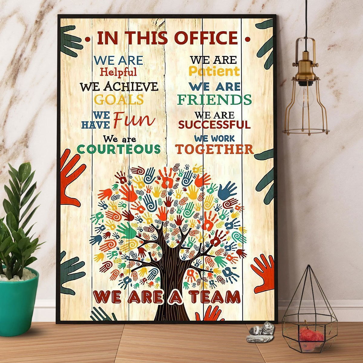 Hands Colorful In This Office We Are A Team Paper Poster No Frame Matte ...