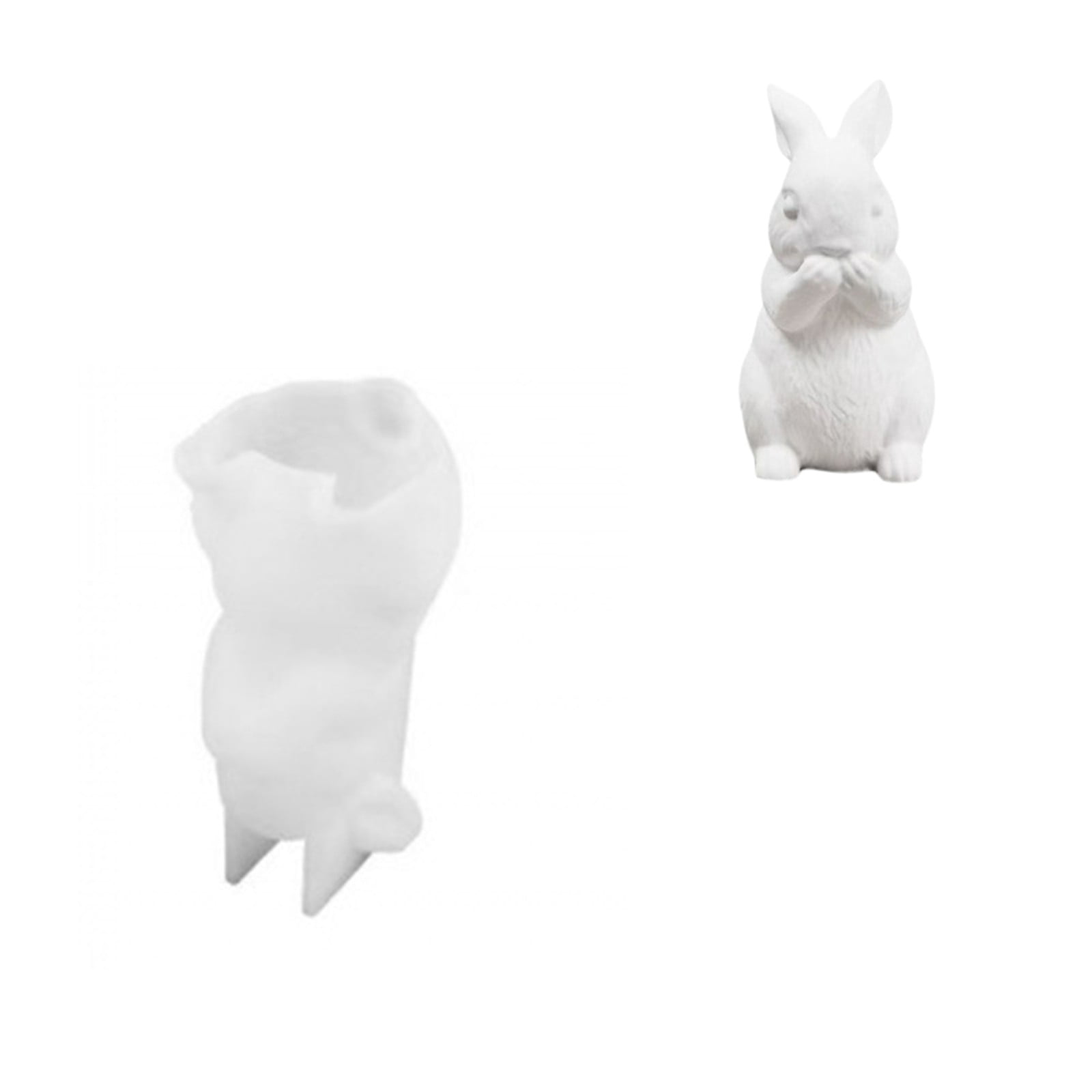 Both Hands Covering Ears Rabbit Silicone Mold - 3D Bunny Candle & Resin ...