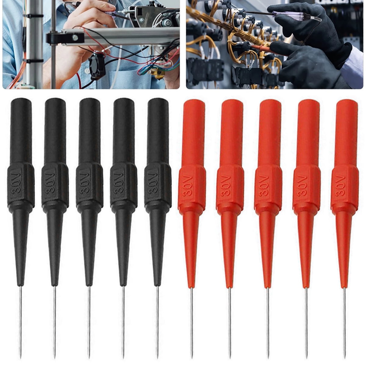 Hands DIY 10Pcs Multimeter Probes Insulated Test Probes Stainless Steel ...