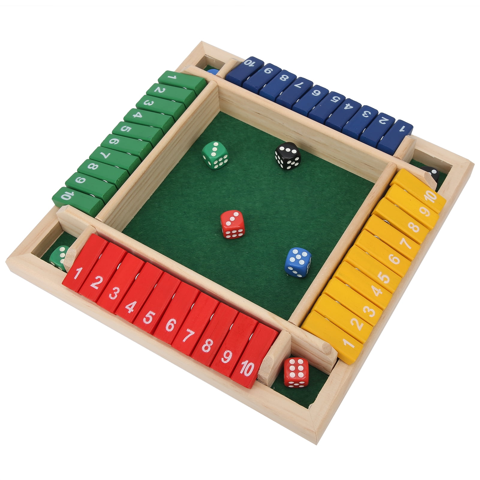 Hands DIY 4-Player Shut the Box Wooden Board Games Classic Dice Board ...