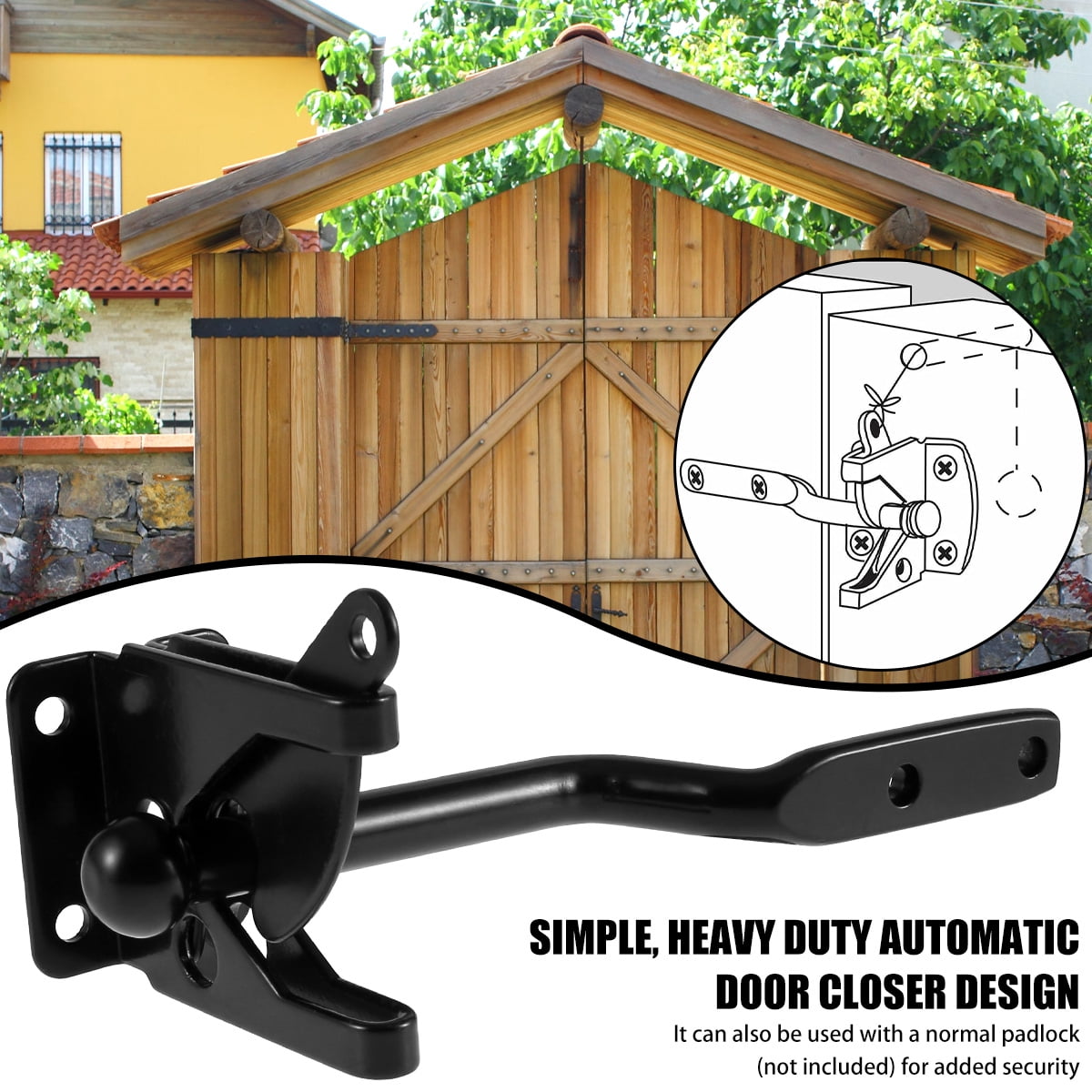 Hands DIY Gate Latch Self Locking Heavy Duty Gate Catch Weather ...