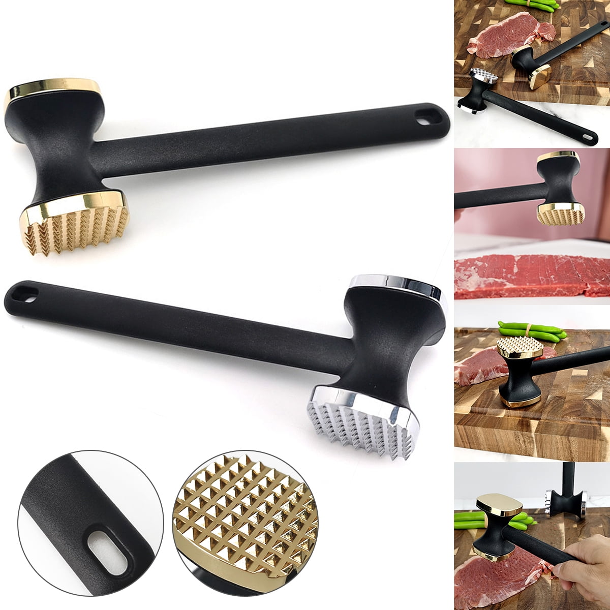Hands DIY Meat Tenderizer Double-Sided Zinc Alloy Meat Tenderizer Food ...