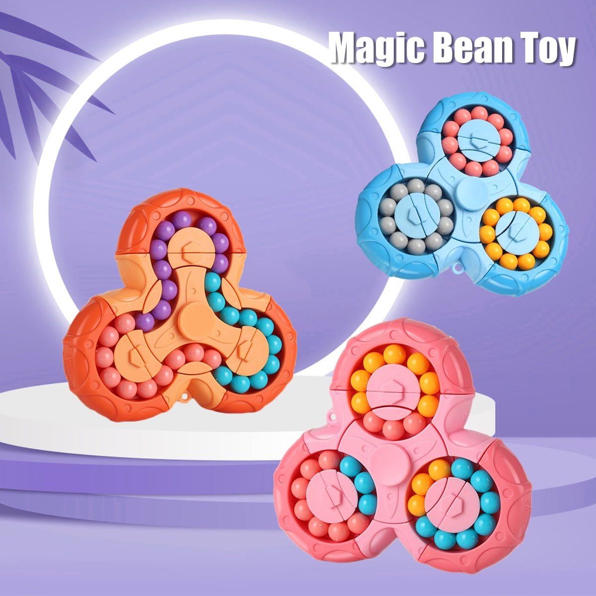 Hands DIY Rotating Bean Cube Stress and Anxiety Relief Magic Cube ...