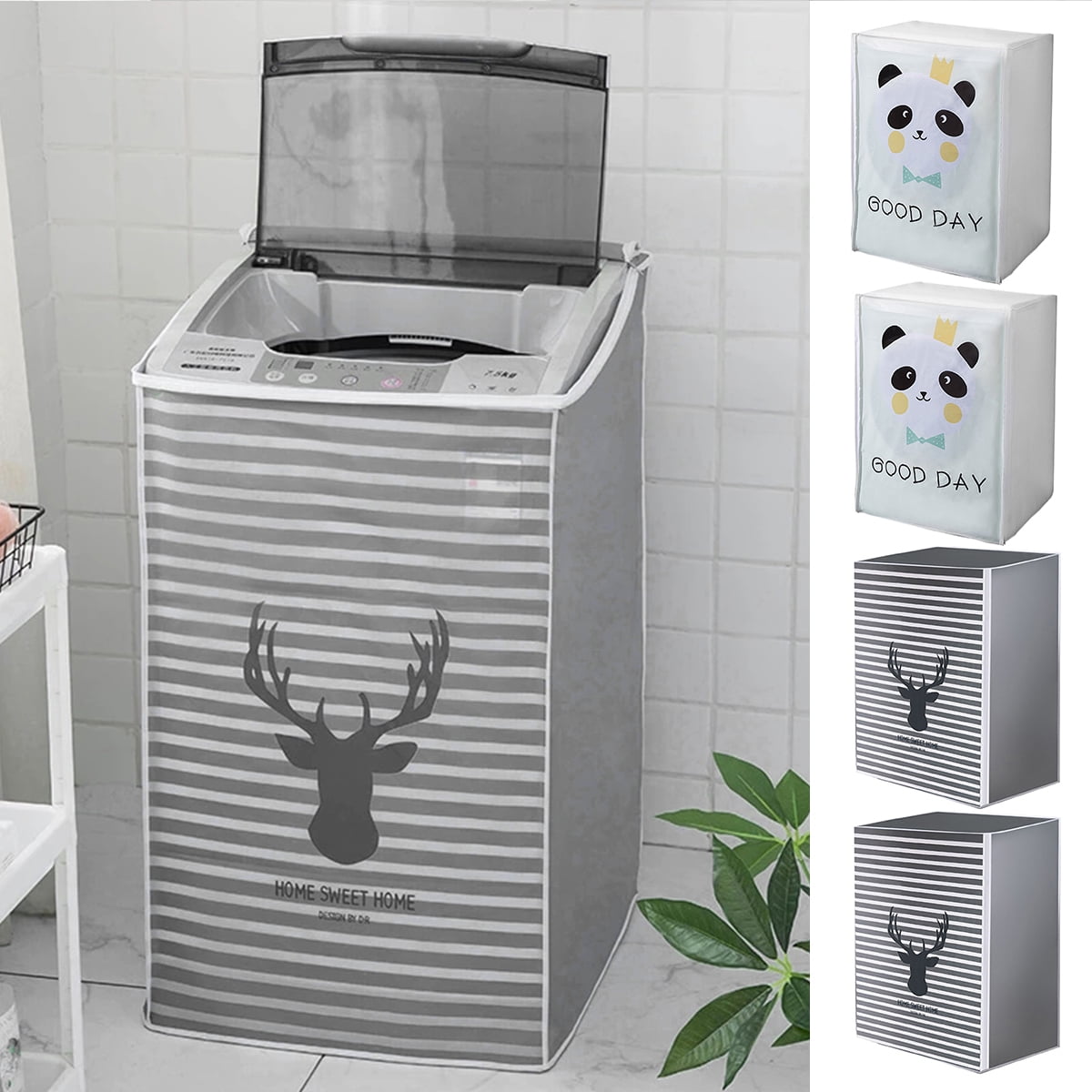 Hands DIY Universal Washing Machine Cover with Zipper Thick PEVA Washer ...