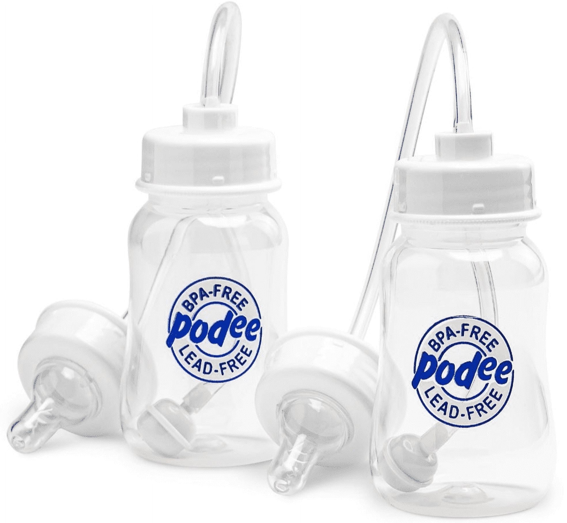 Podee Hands-Free Baby Bottle System, Anti-Colic, Self Feeding, 4 oz, 2 ...