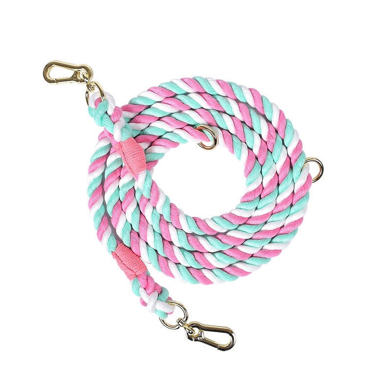 Hands Free Braided Rope Dog Leash with Adjustable Double Swivel Hook ...