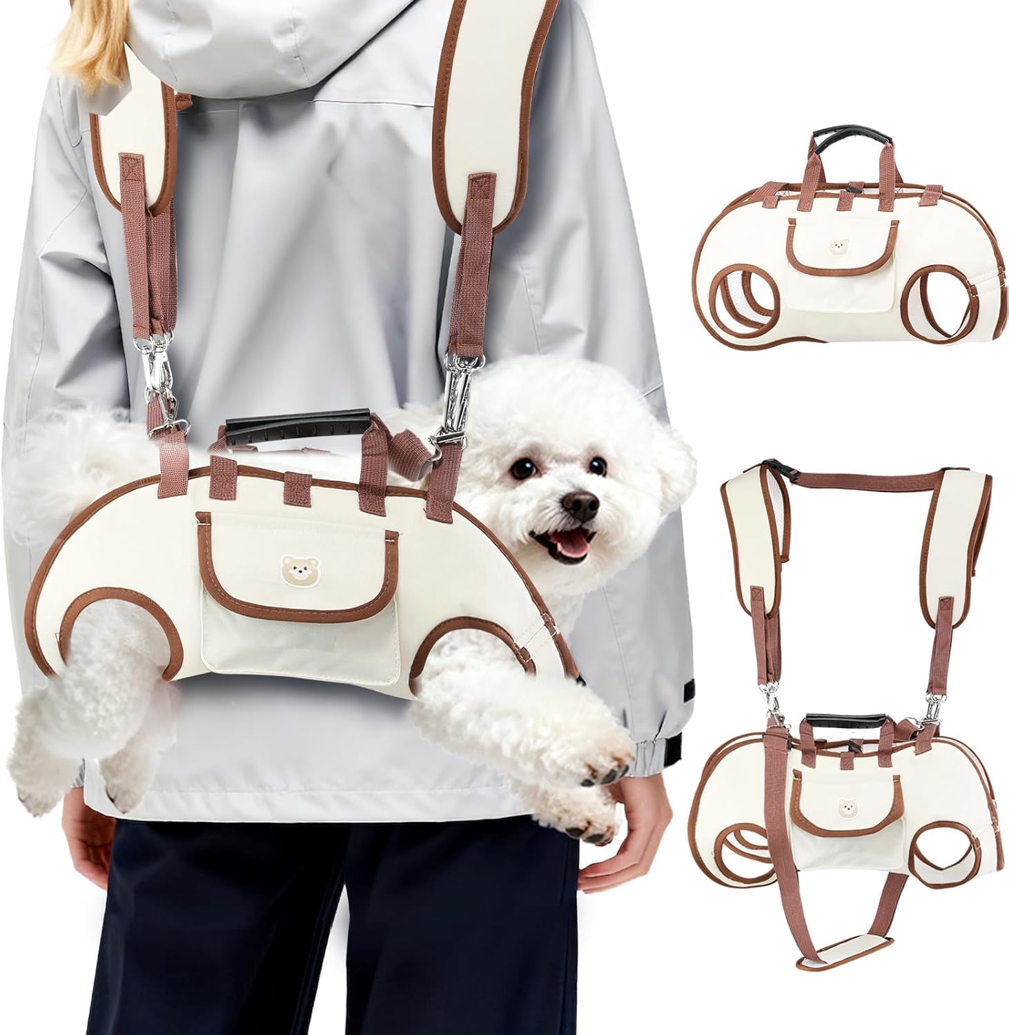 Hands Free Dog Backpack Carrier for Small Dogs, Yorkie Shoulder Carrier ...
