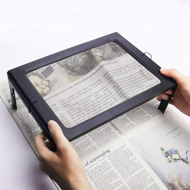 Hands-Free Full Page Magnifier, Lightweight Magnifier with Large ...