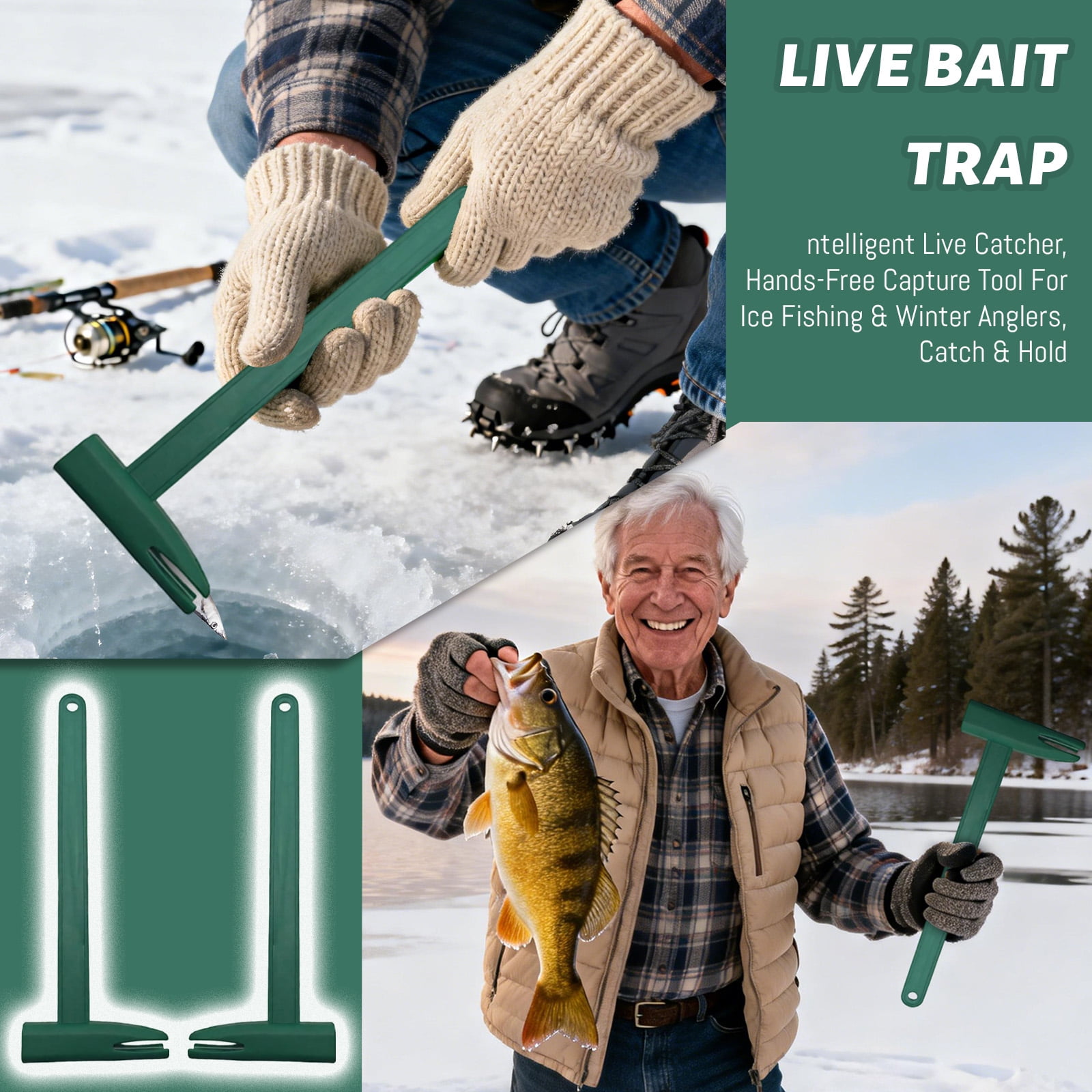 Hands-Free Grip Device for Fishing, Simple Bait Hook Tool for Minnows ...