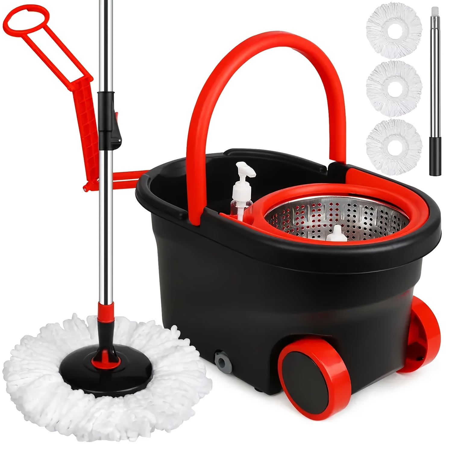Hands Free Mop and Bucket Set, Floor Cleaning Set with Wringer, 61 ...