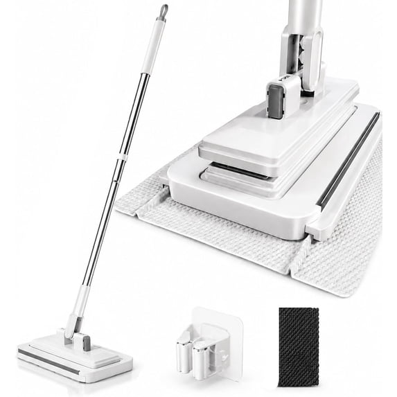 Hands-Free Multi-Purpose Flat Mop 6×31 in, Shark Tooth Grip with Built ...
