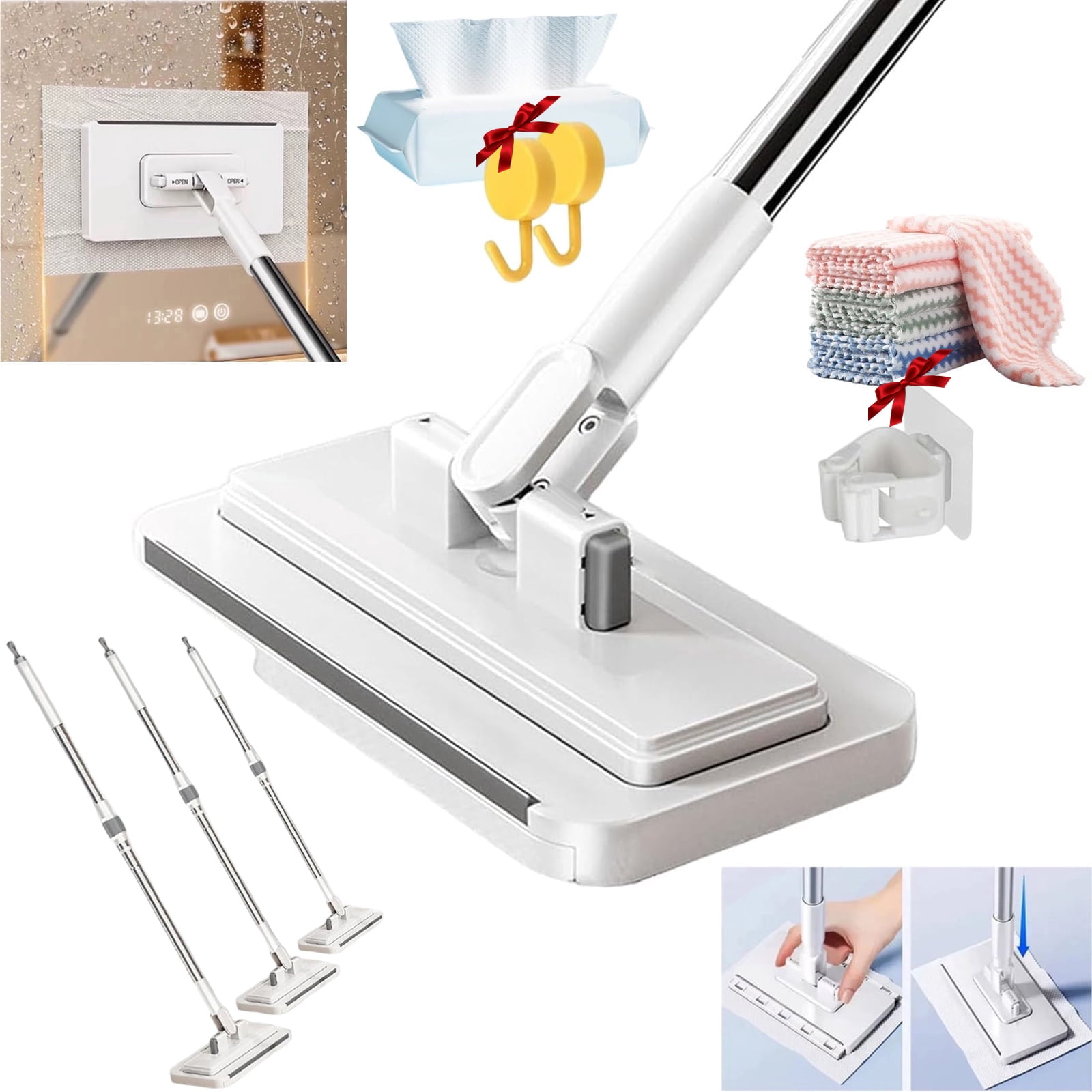 Hands Free Multi Purpose Flat Mop, Hands Free Flat Mop, Lazy Cloth ...