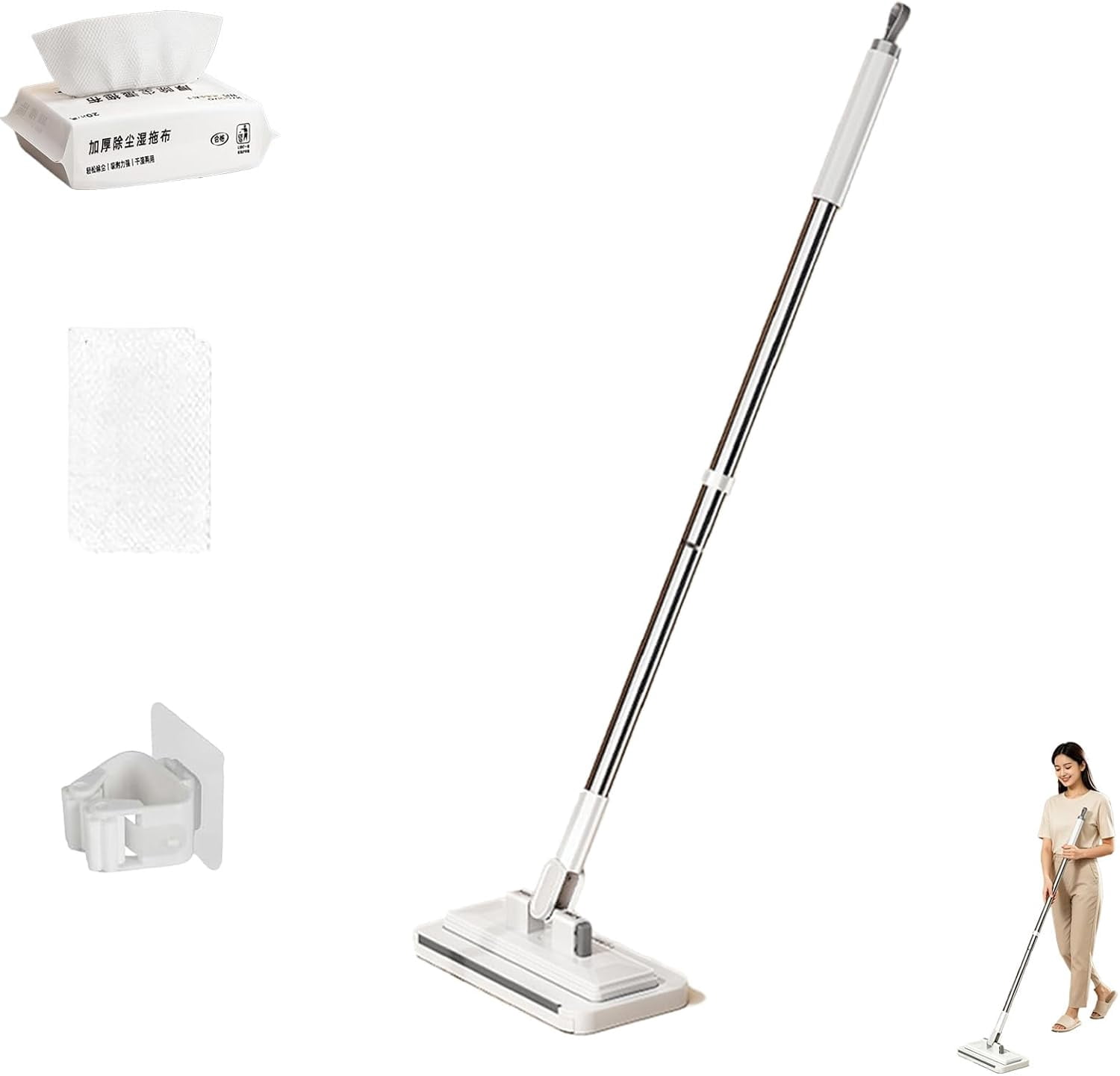 Hands-Free Multi-Purpose Flat Mop- Lazy Cleaning, Snap Grip MiniMop ...