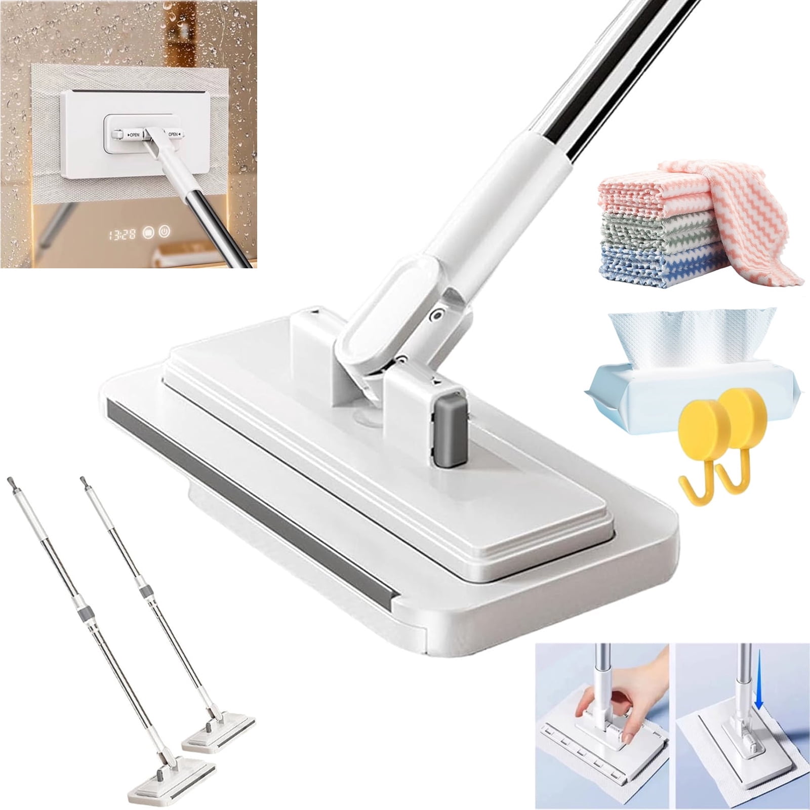 Hands-Free Multi-purpose Flat Mop – Lazy Cleaning & Face Towel,Hands ...