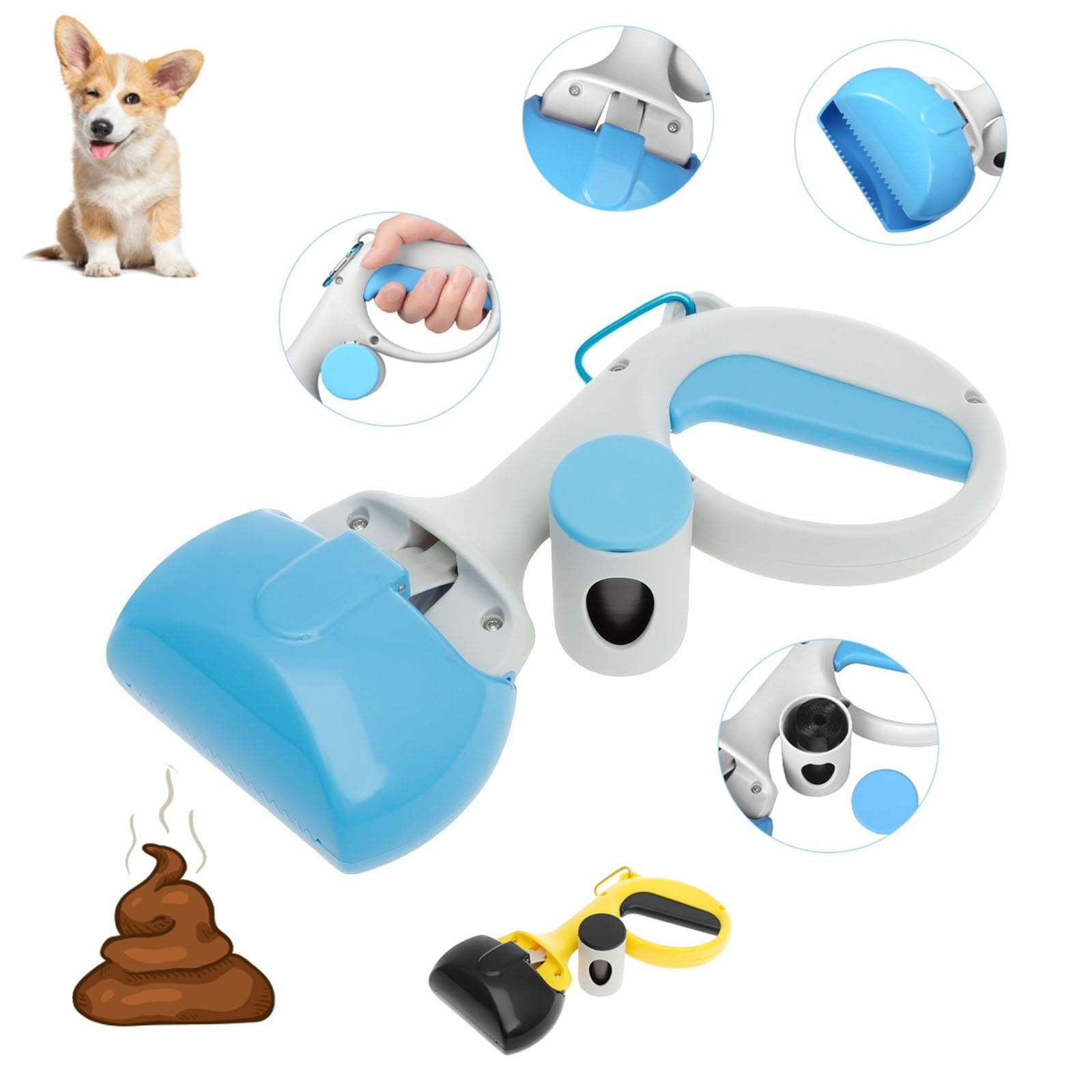 Hands-Free Pooper Scooper for Dogs & Cats Spring-Loaded Waste Grabber ...