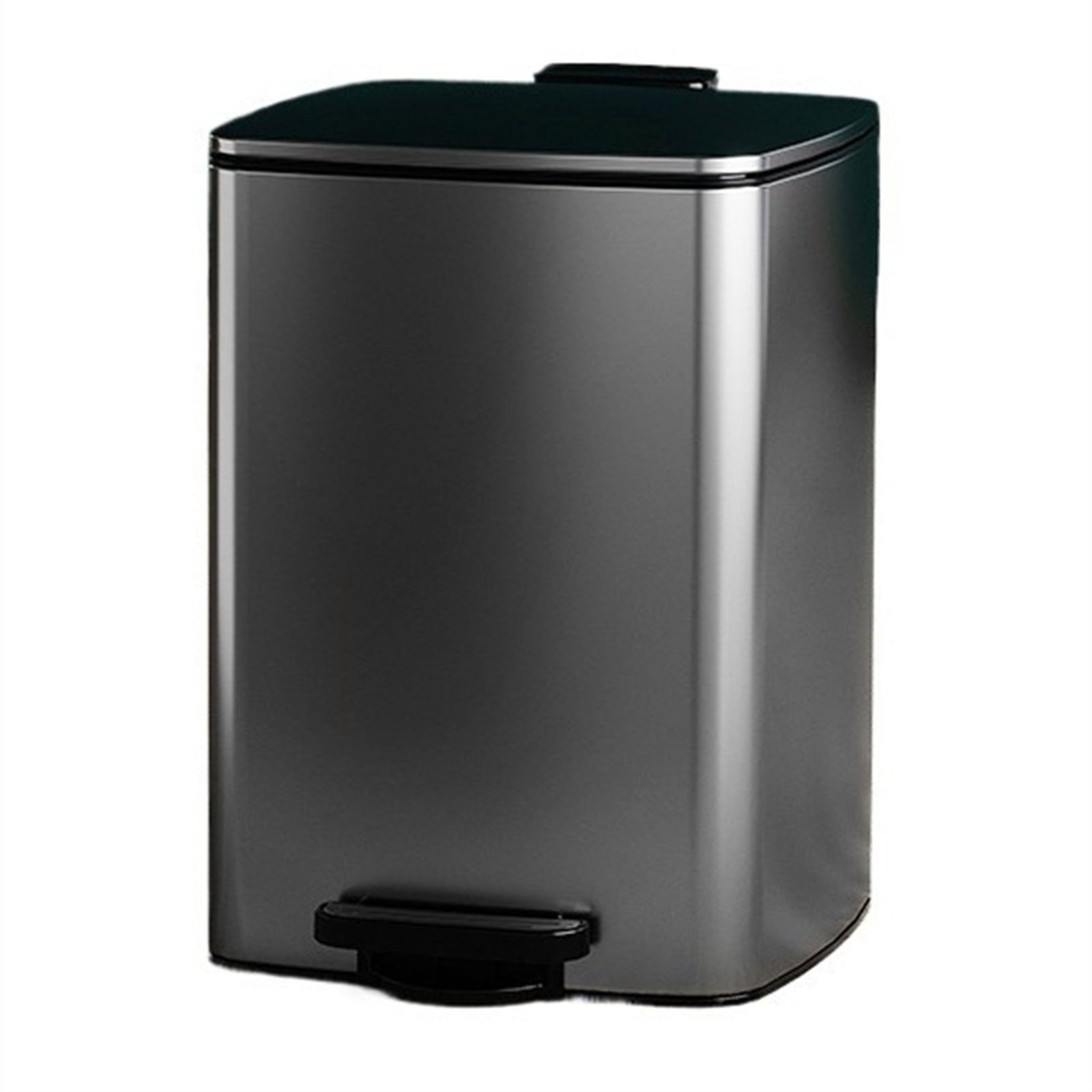 Hands-Free Square Trash Can, Thickened Stainless Steel Step Trash Can ...