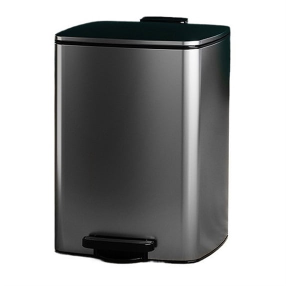 Hands-Free Square Trash Can, Thickened Stainless Steel Step Trash Can ...