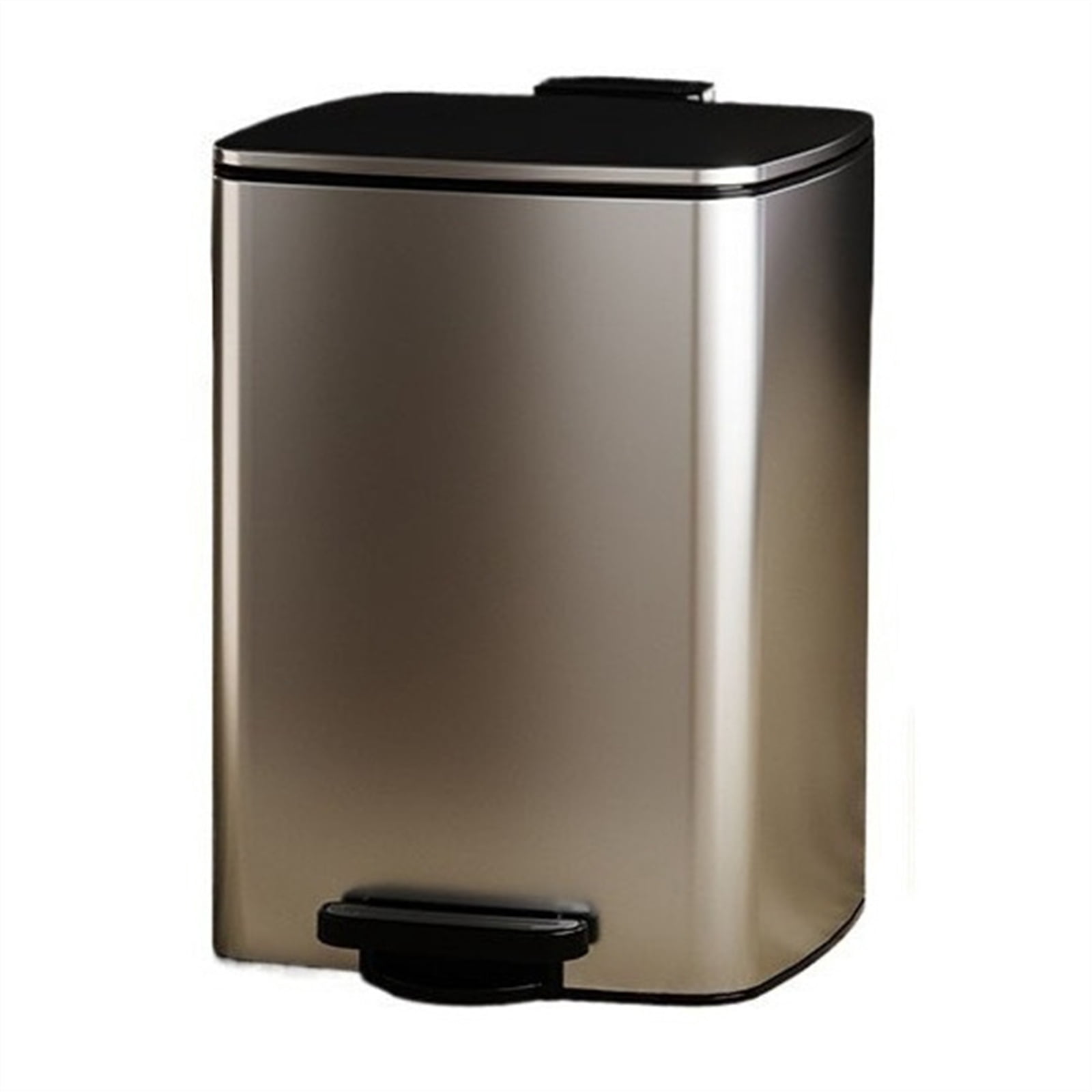 Hands-Free Square Trash Can, Thickened Stainless Steel Step Trash Can ...