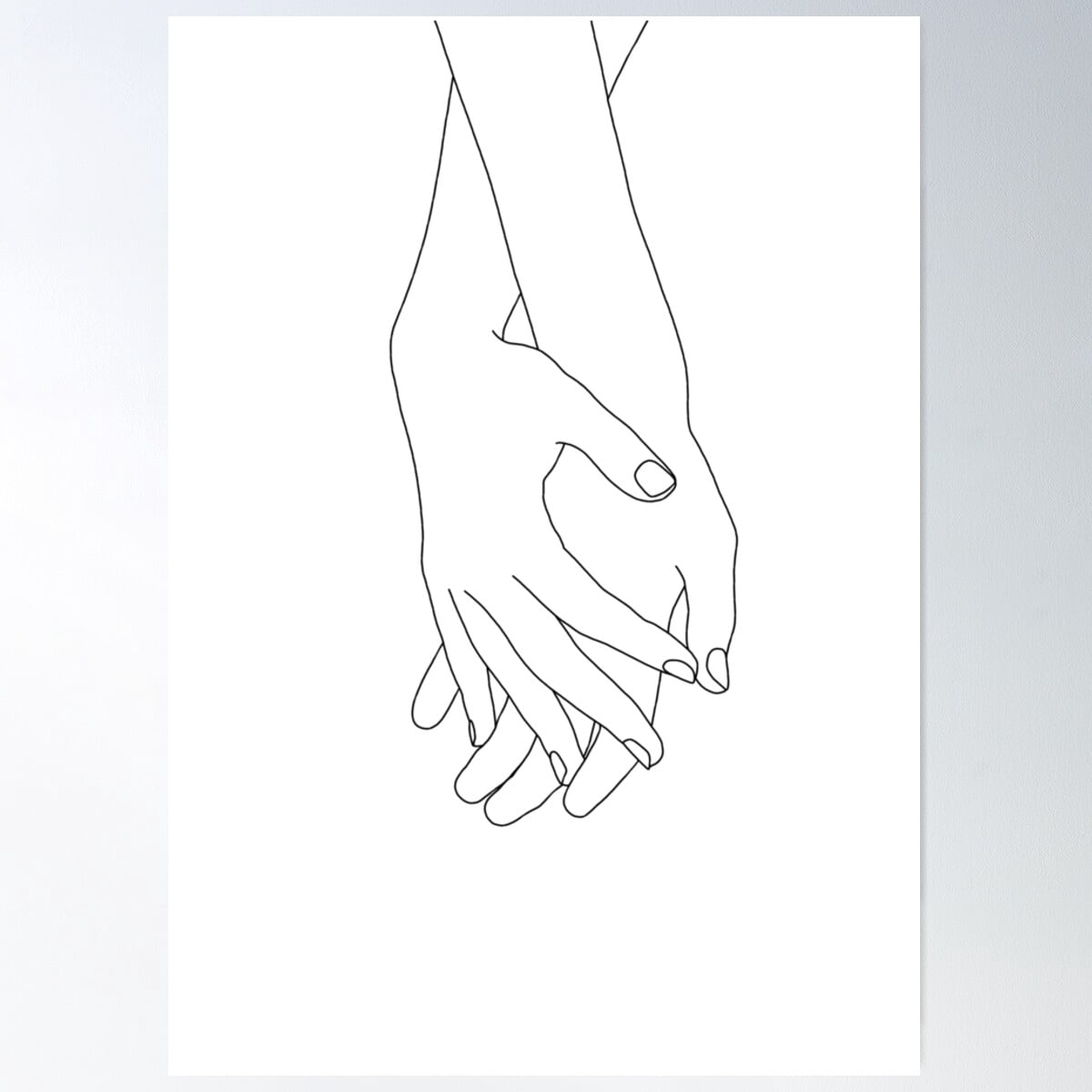 Hands Line Drawing Illustration - Elana White Poster Wall Art, Modern ...