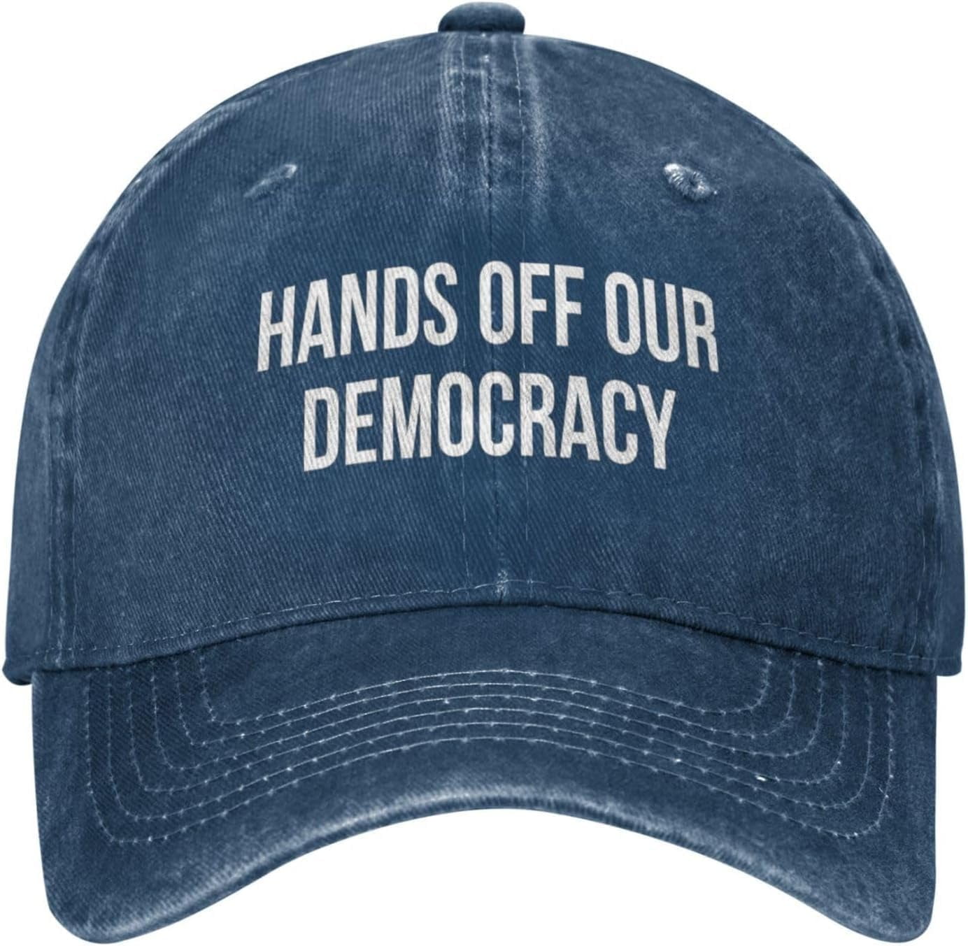 Hands Off Our Democracy Baseball Cap Washed Fashionable Denim Hat ...