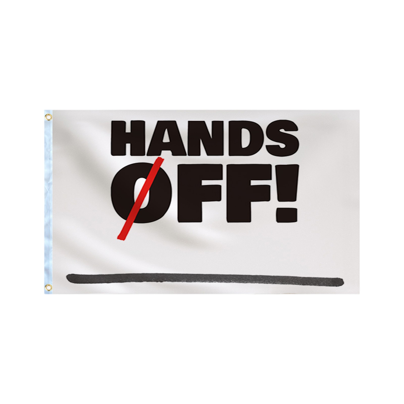 Hands Off Protest Flag - Double-Sided Polyester Banner with Brass ...