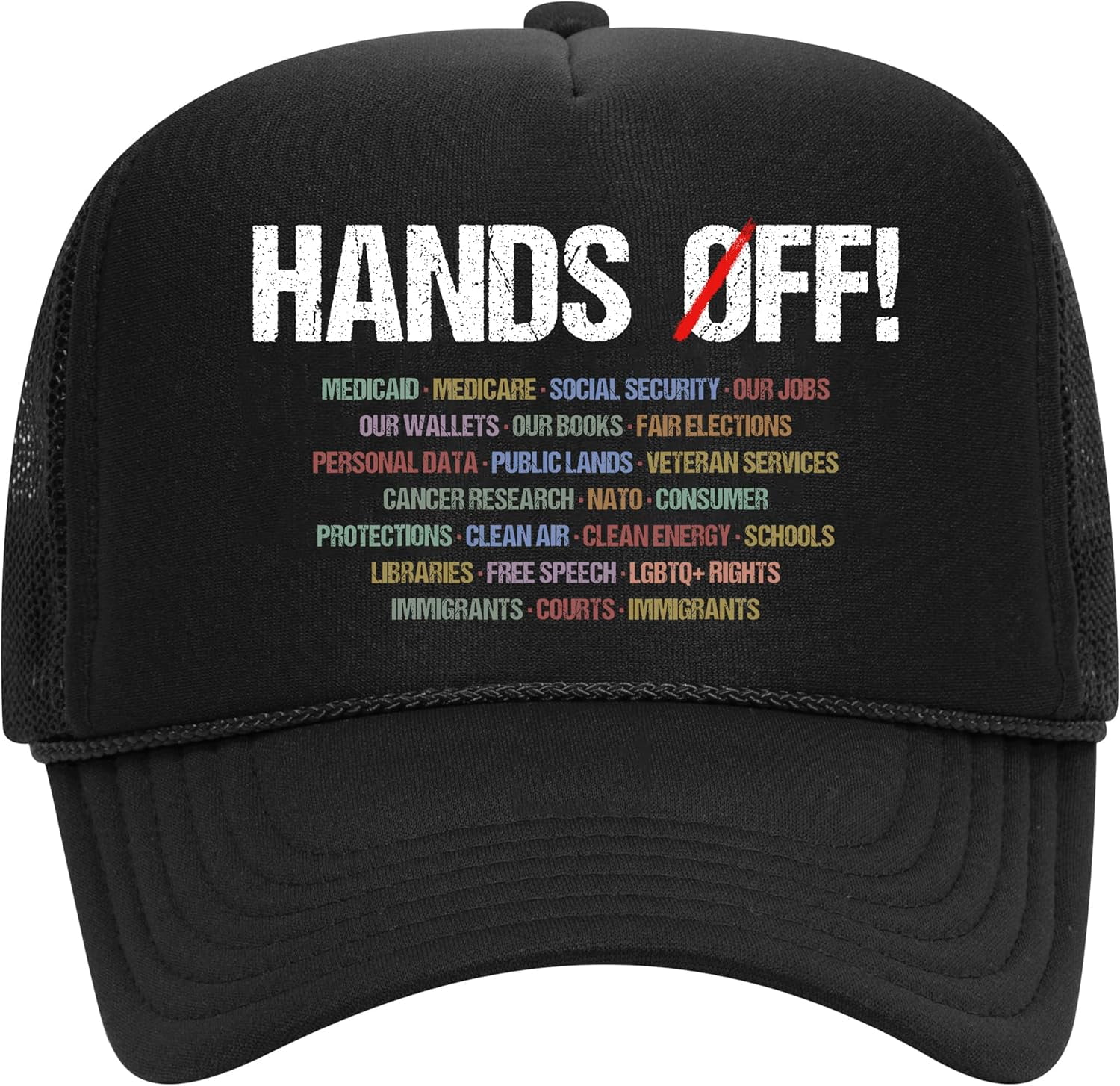 Hands Off Protest Resist Trucker Hat Unisex Adjustable Mesh Cap ...