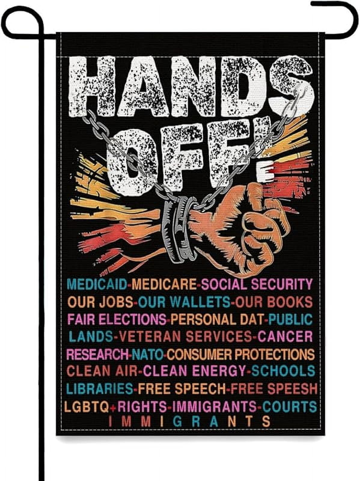 Hands-Off Protest Social Security And Medicare Protest Flag 12x18 Inch ...