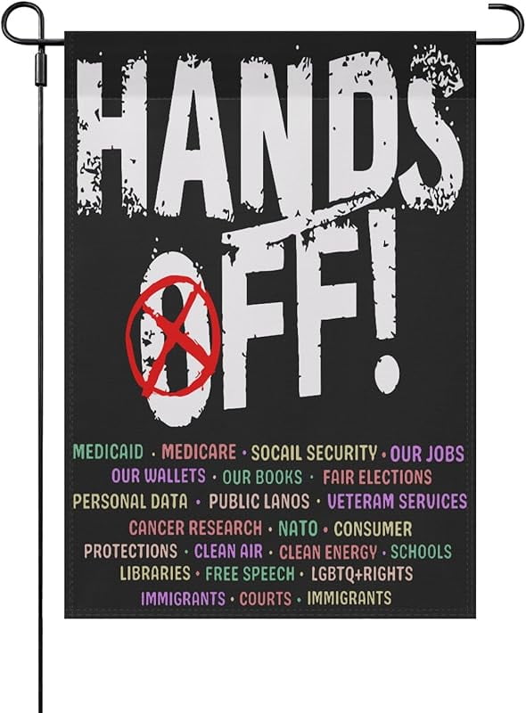 Hands-Off Protest Social Security And Medicare Protest Flag 12x18 Inch ...