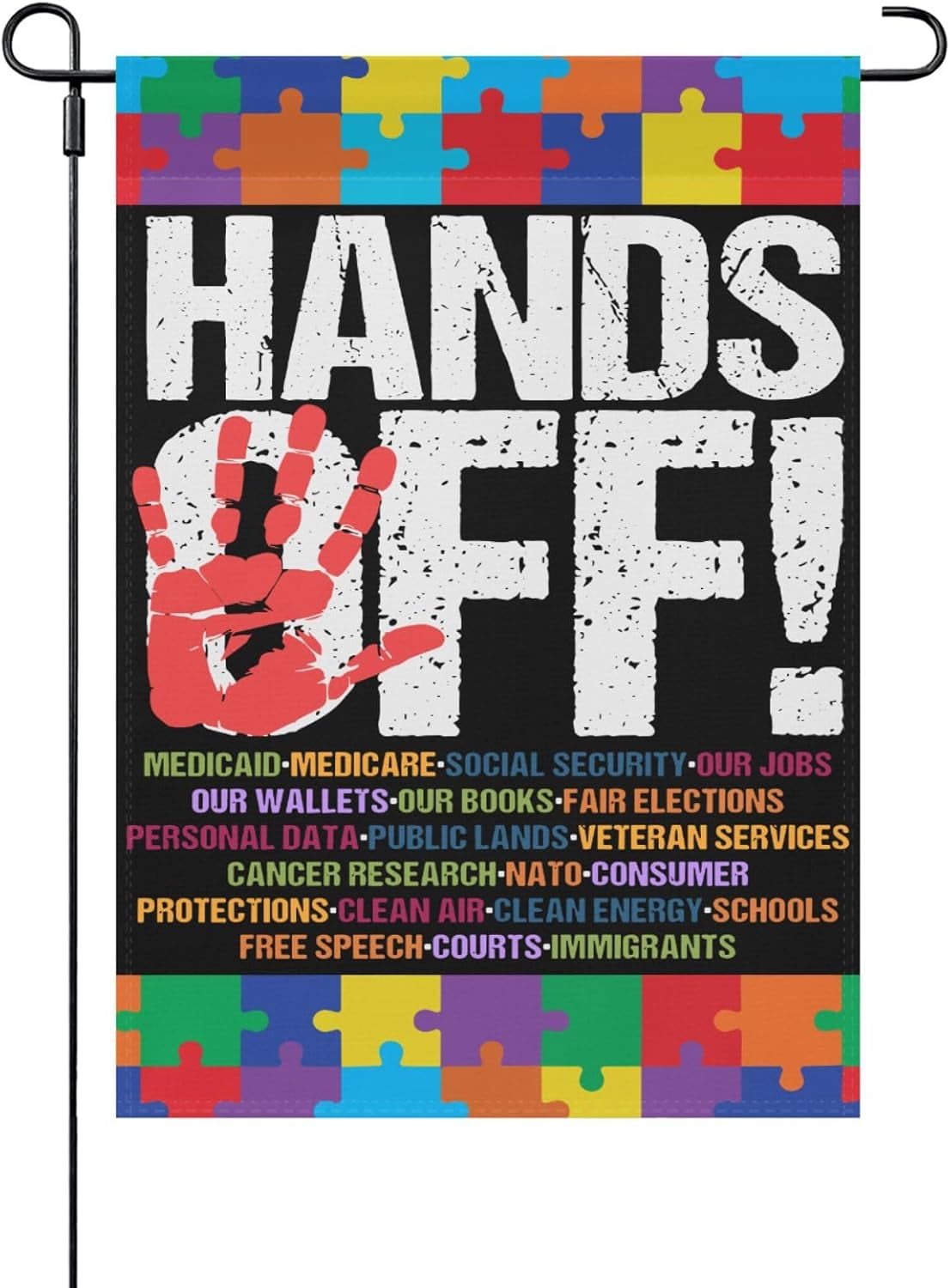 Hands-Off Protest Social Security And Medicare Protest Flag 12x18 Inch ...