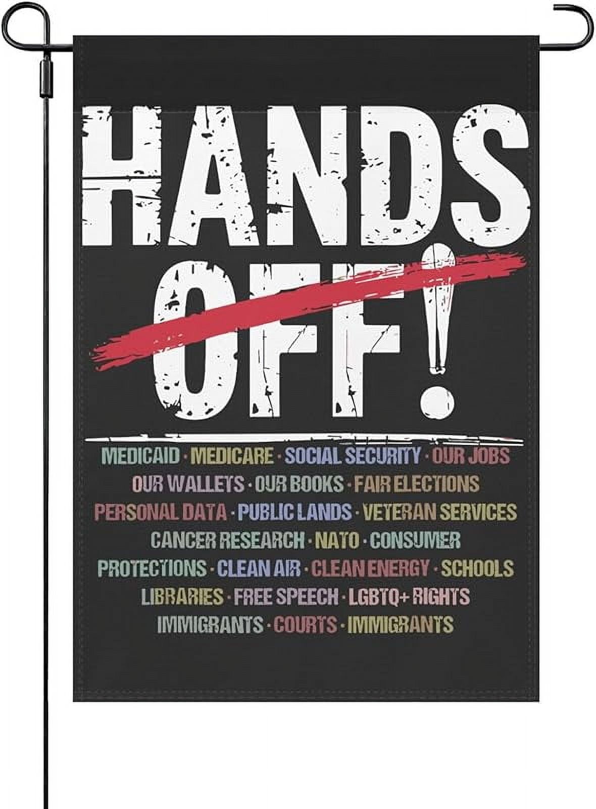 Hands-Off Protest Social Security And Medicare Protest Flag 12x18 Inch ...