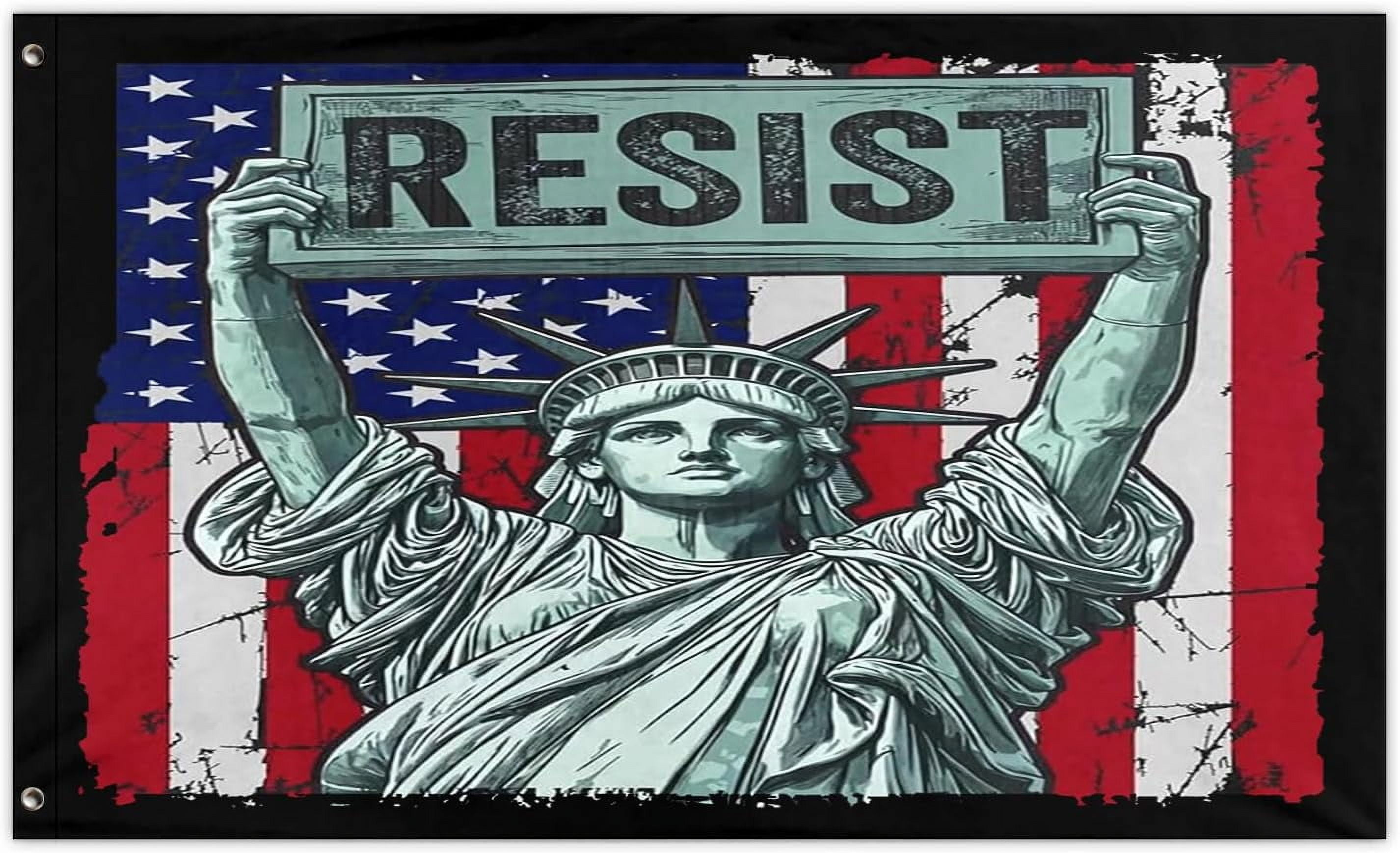 Hands Off Statue of Liberty Double-layer Flags For Room Cool Tapestry ...