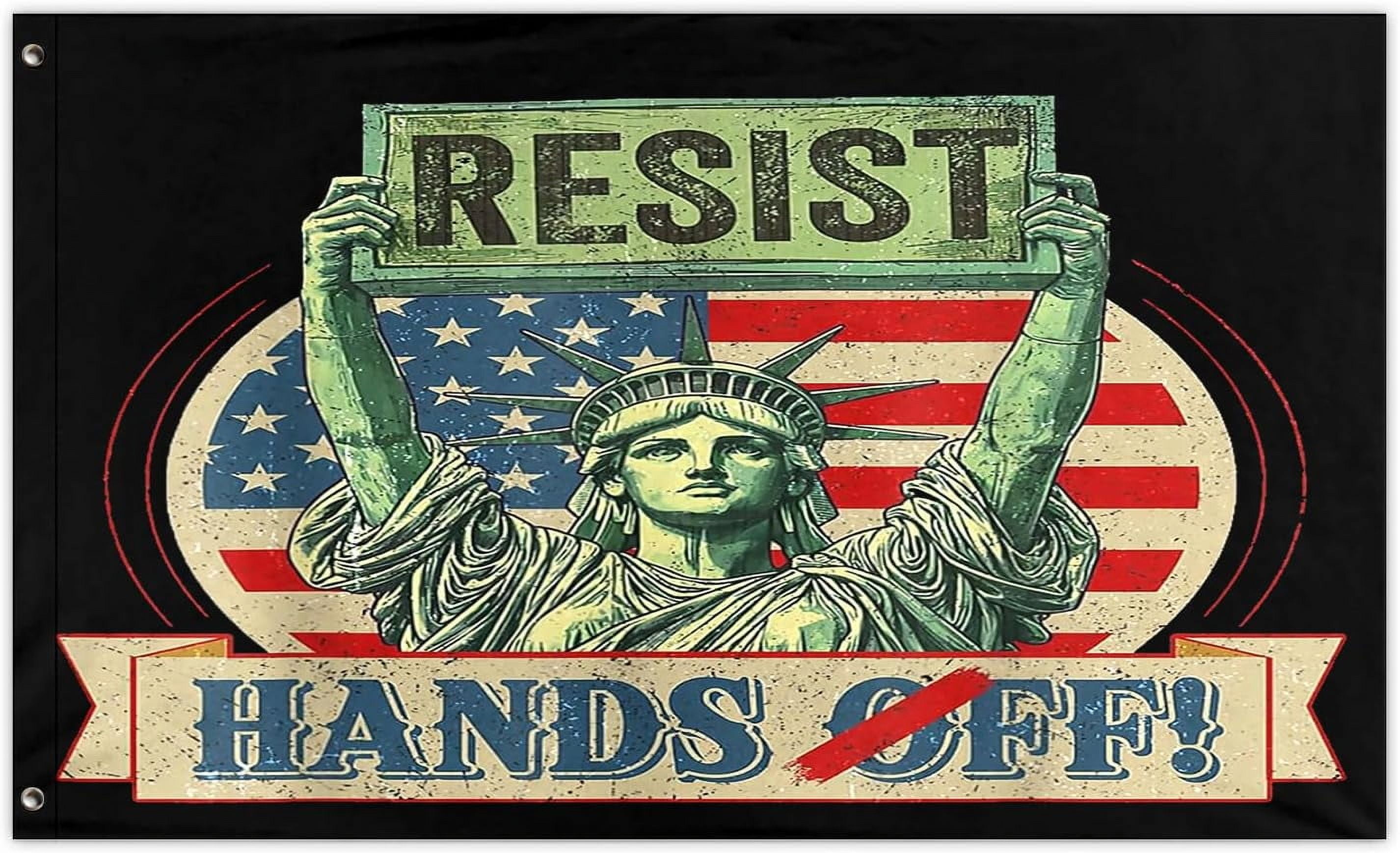 Hands Off Statue of Liberty Double-layer Flags For Room Fun 2x3 Flags ...